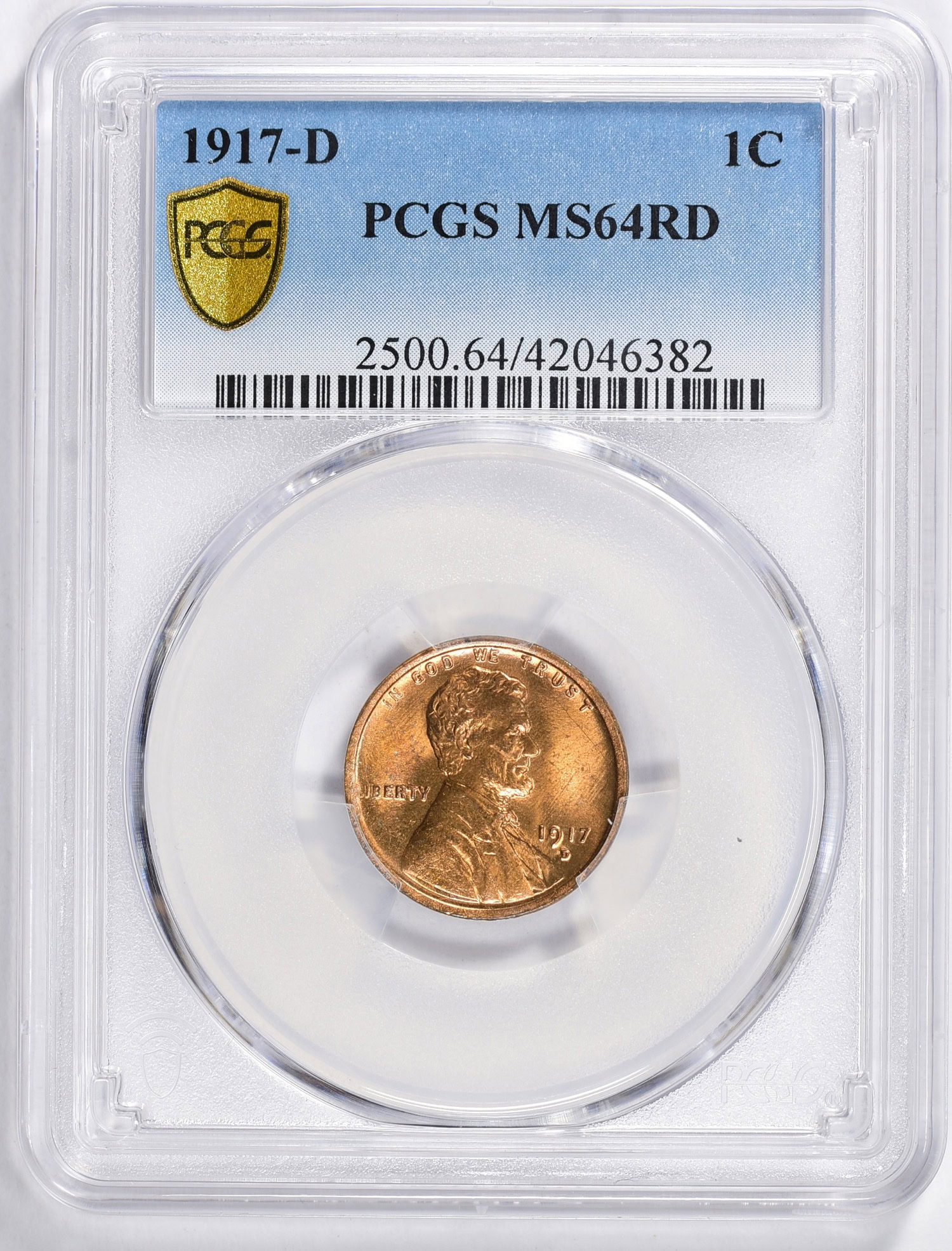1917-D Lincoln Cent PCGS MS-64 RD (Item 1887441) | GreatCollections Coin Auctions