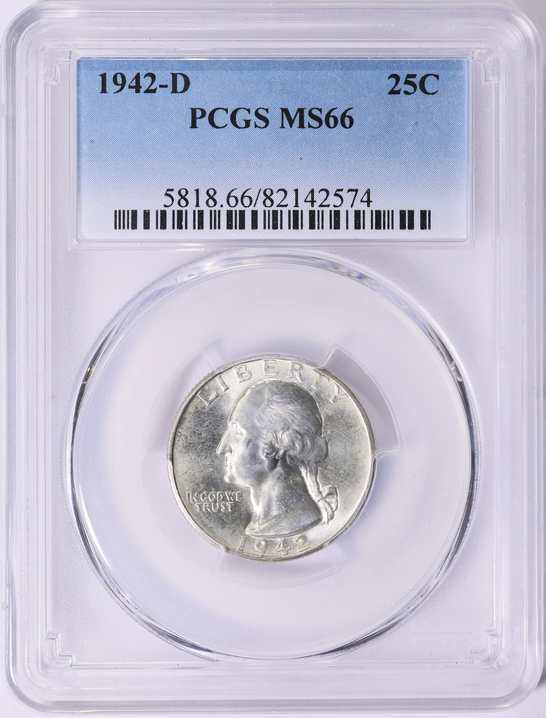 1942-D Washington Quarter PCGS MS-66 (Item 1887509) | GreatCollections Coin Auctions