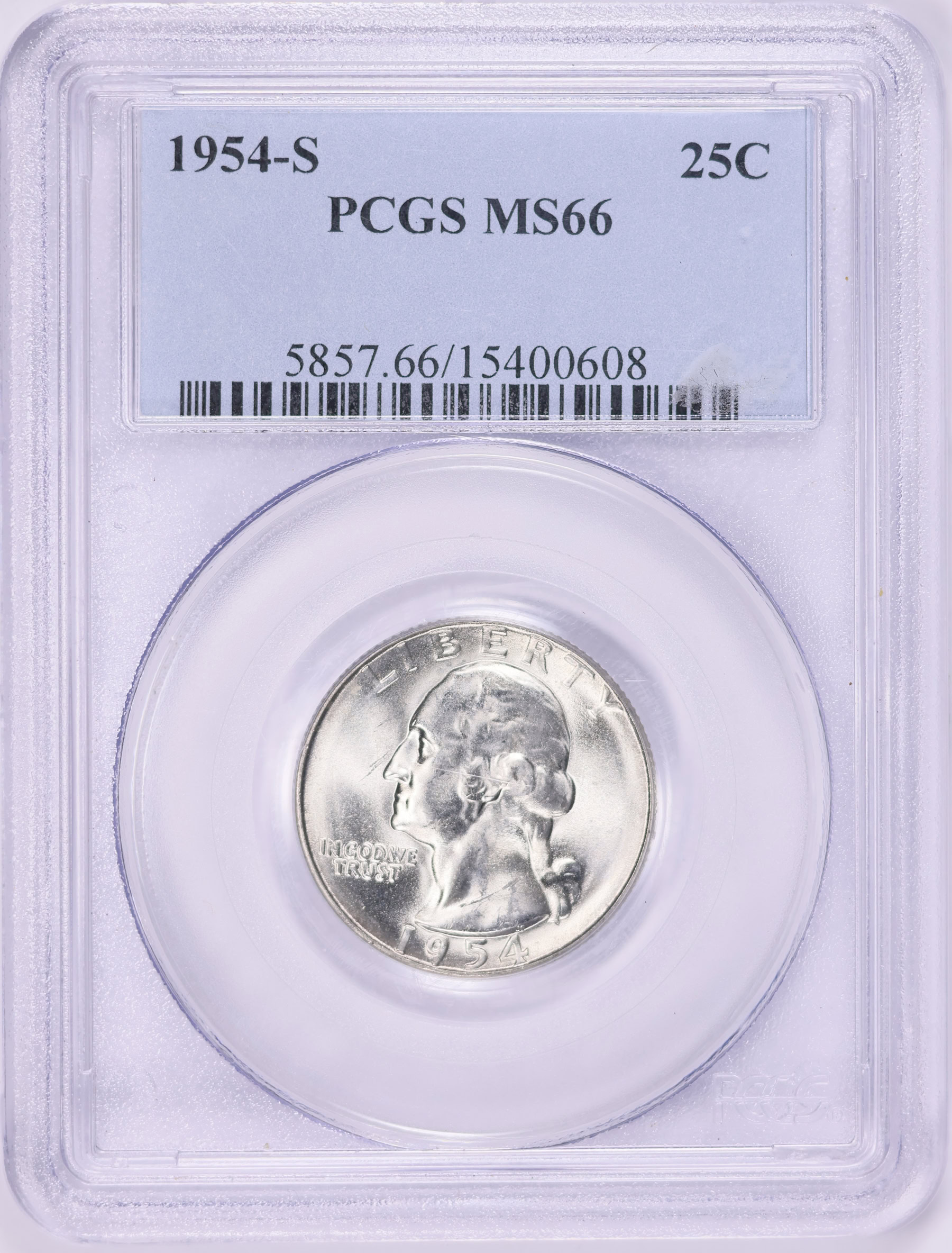 1954-S Washington Quarter PCGS MS-66 (Item 1887553) | GreatCollections Coin Auctions