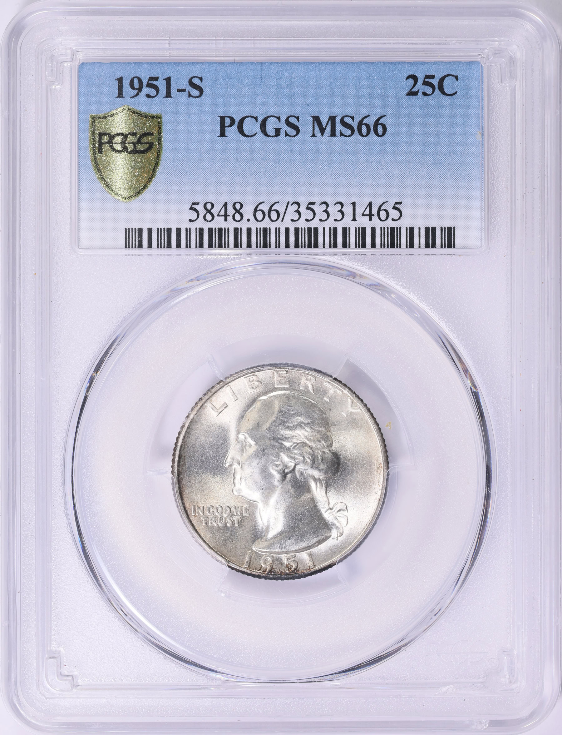 1951-S Washington Quarter PCGS MS-66 (Item 1887572) | GreatCollections Coin Auctions