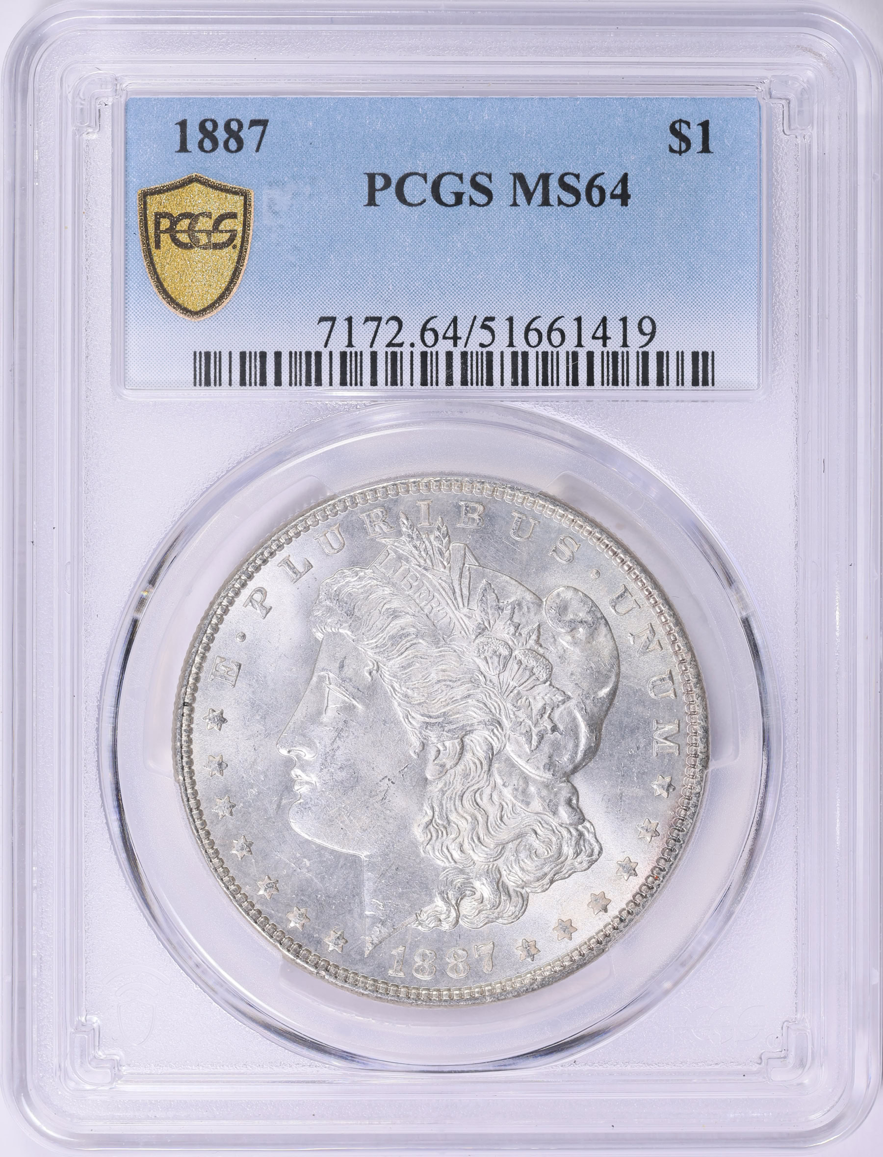 1887 Morgan Silver Dollar PCGS MS-64 (Item 1887696) | GreatCollections ...