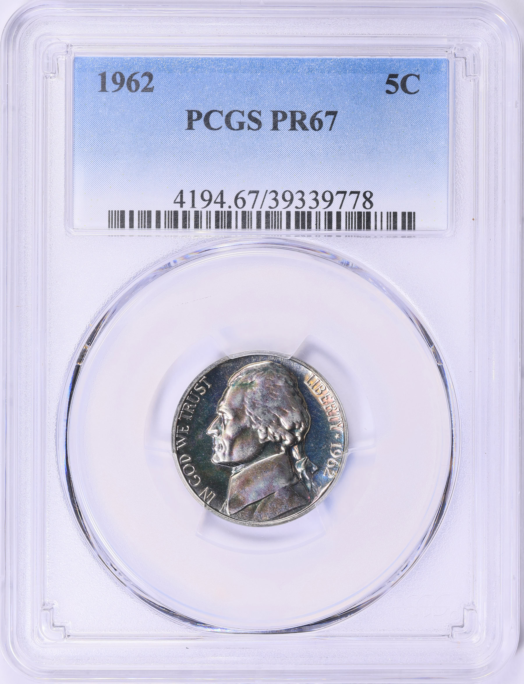 1962 Jefferson Nickel PCGS Proof-67 (Toned) (Item 1887752 ...