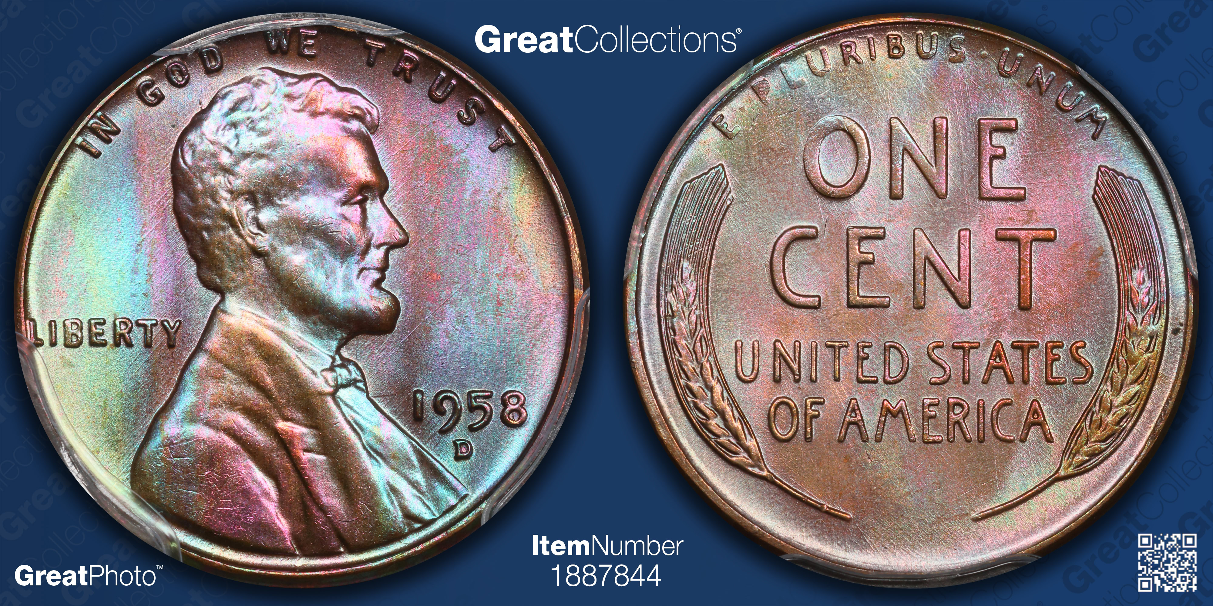 1958-D Lincoln Cent PCGS MS-65 RB (Toned) (Item 1887844 ...