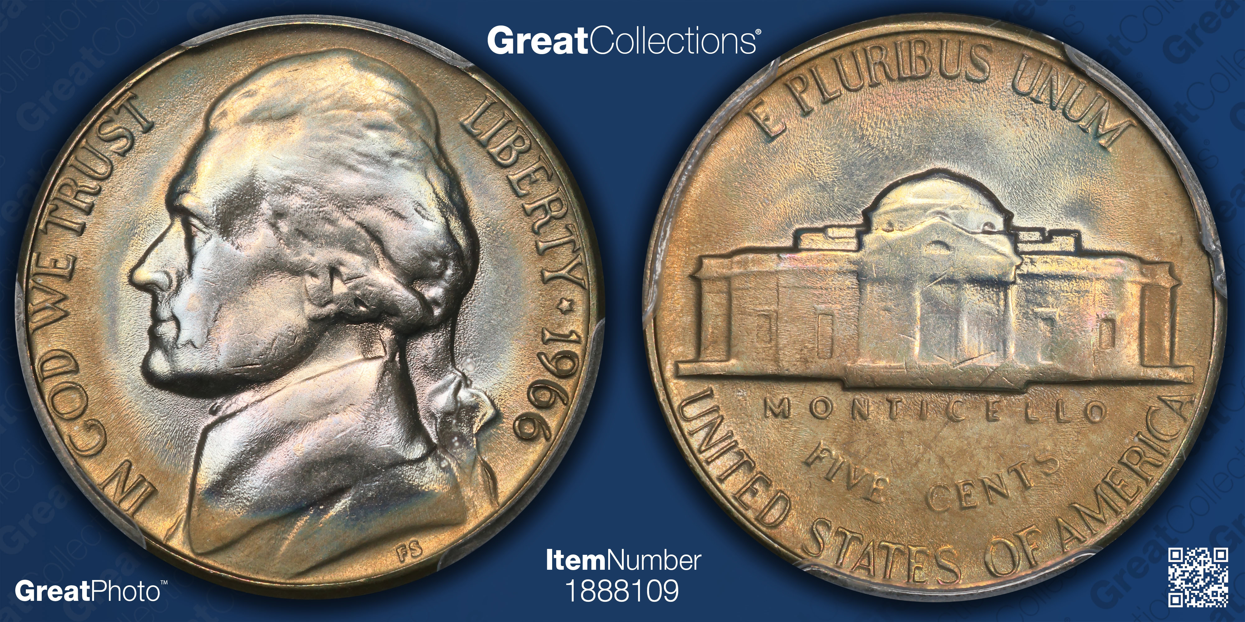 1966 Jefferson Nickel PCGS MS-65 (Toned) (Item 1888109 ...