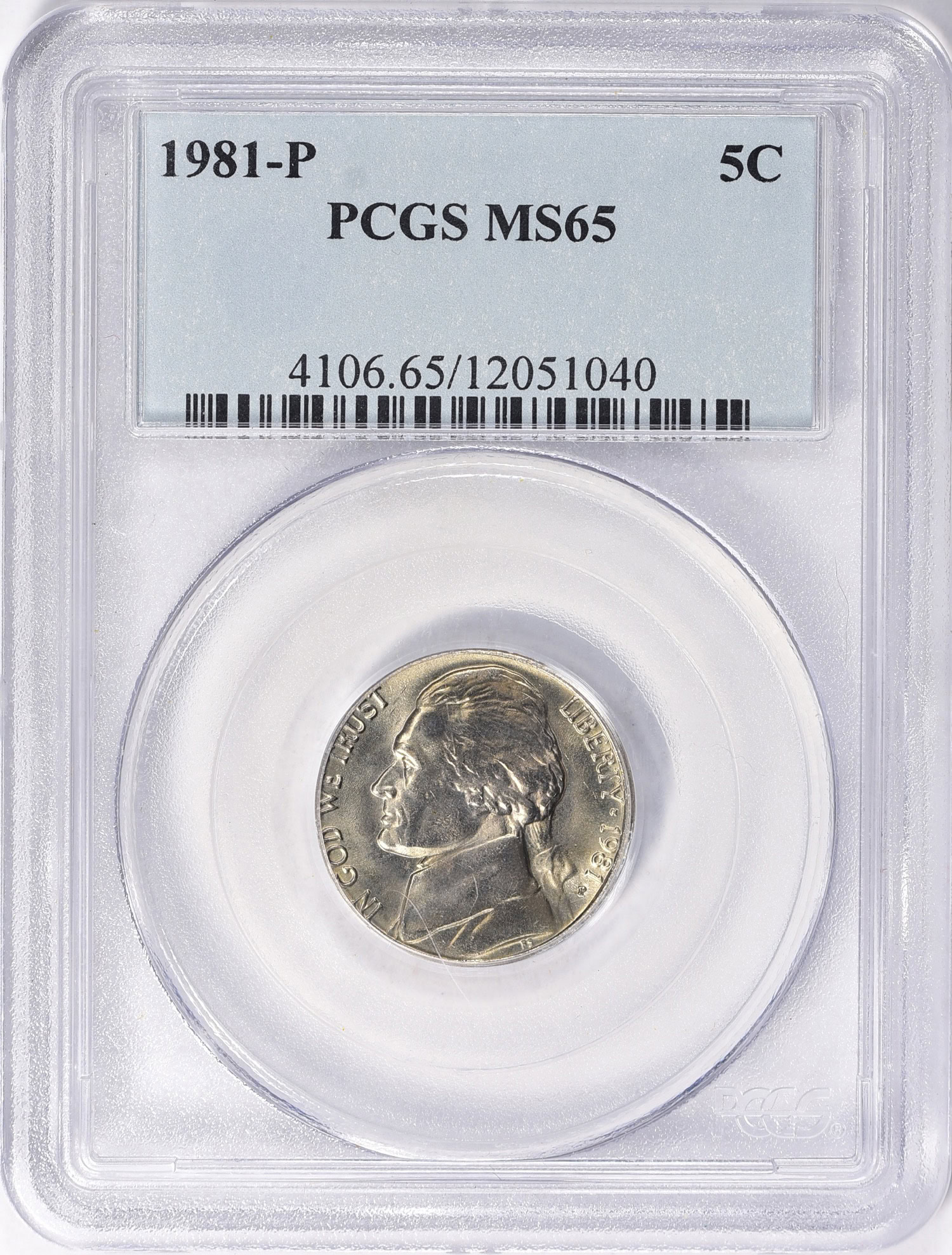 1981-P Jefferson Nickel PCGS MS-65 (Item 1888212) | GreatCollections ...