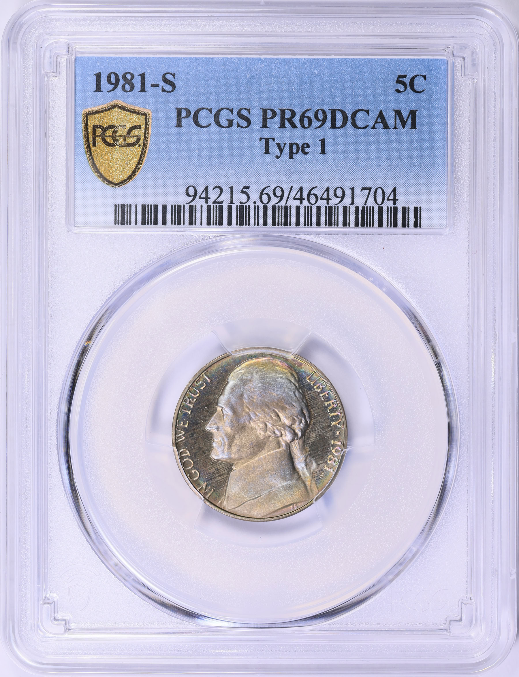1981-S Jefferson Nickel Type 1 PCGS Proof-69 DCAM (Toned) (Item 1888379 ...