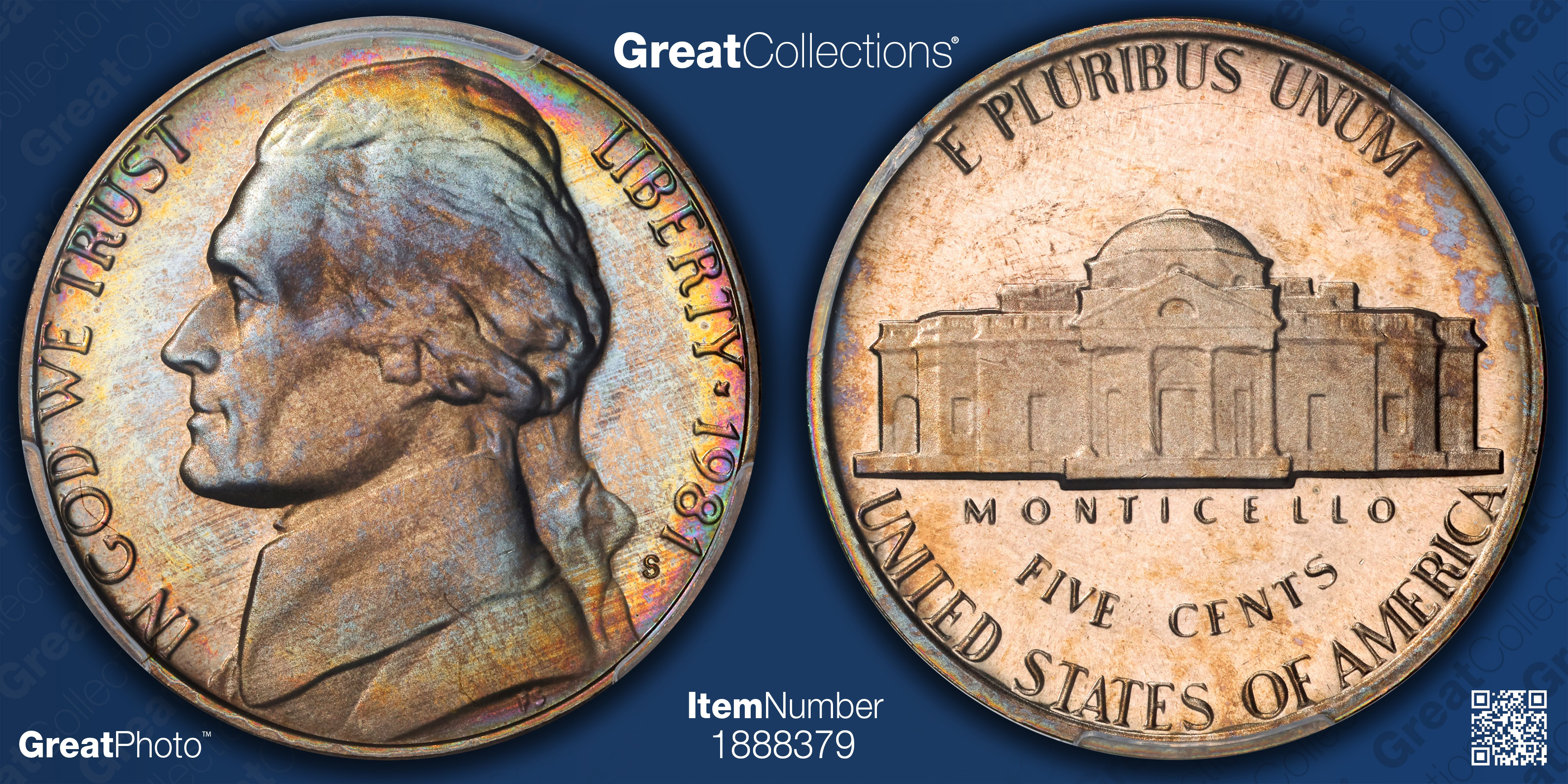 1981-S Jefferson Nickel Type 1 PCGS Proof-69 DCAM (Toned) (Item 1888379 ...