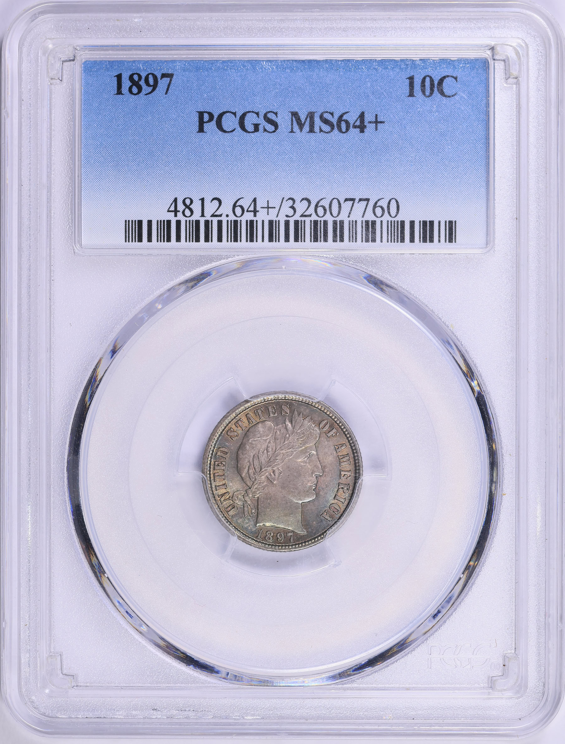 1897 Barber Dime PCGS MS-64+ (Item 1888525) | GreatCollections Coin ...