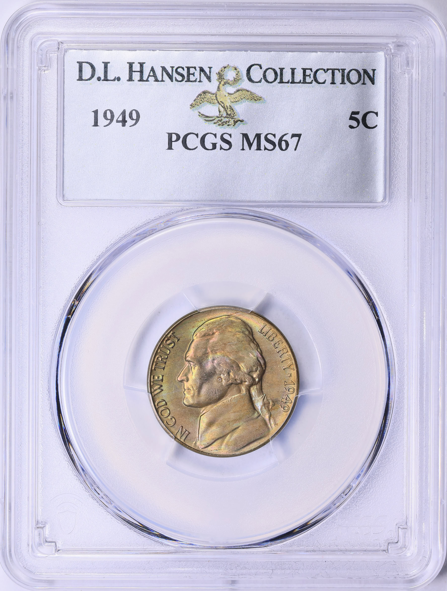 1949 Jefferson Nickel PCGS MS-67 (Toned) (D.L. Hansen Collection) (Item ...