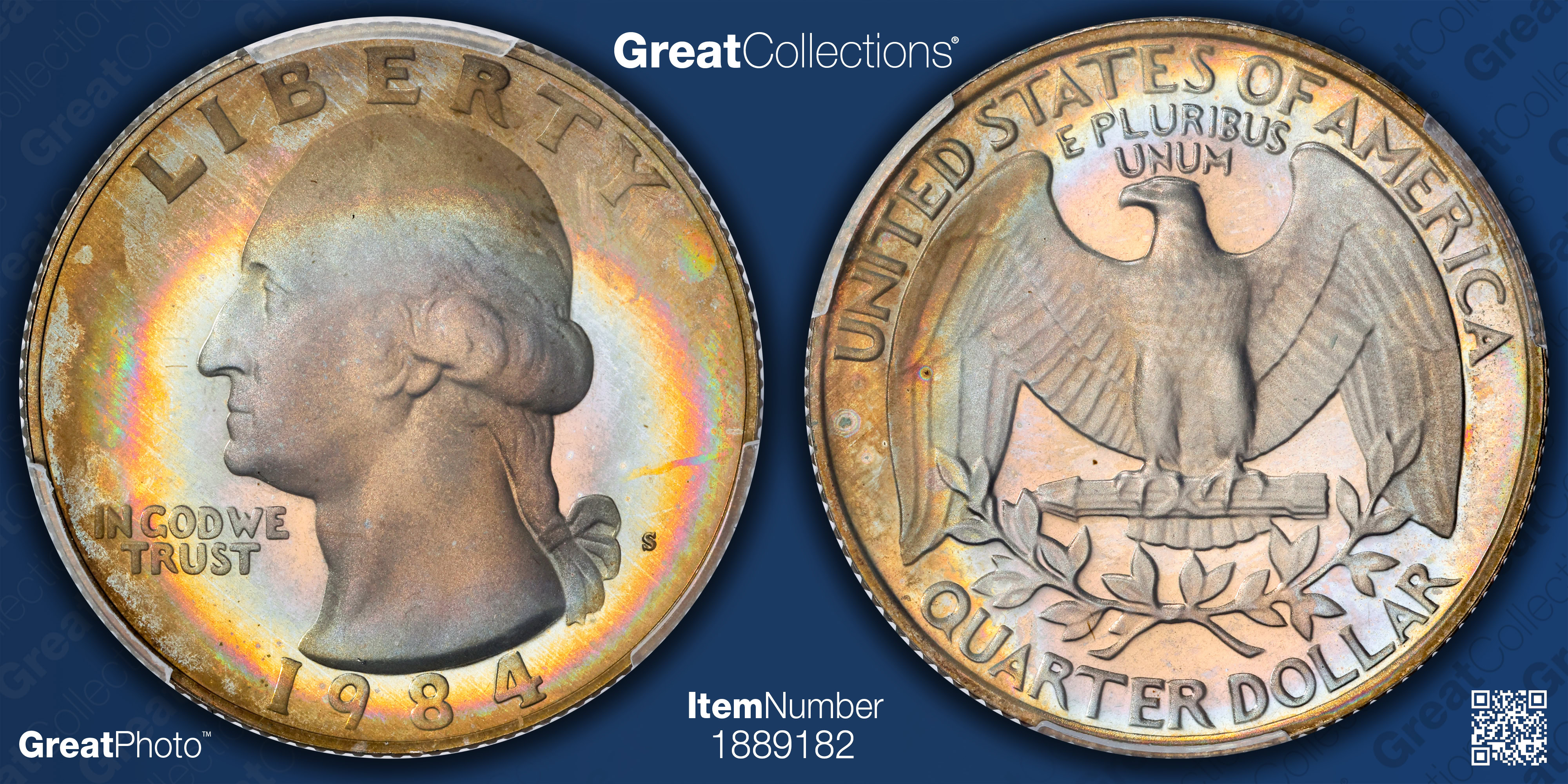 1984-S Washington Quarter PCGS Proof-68 DCAM (Toned) (Item 1889182 ...