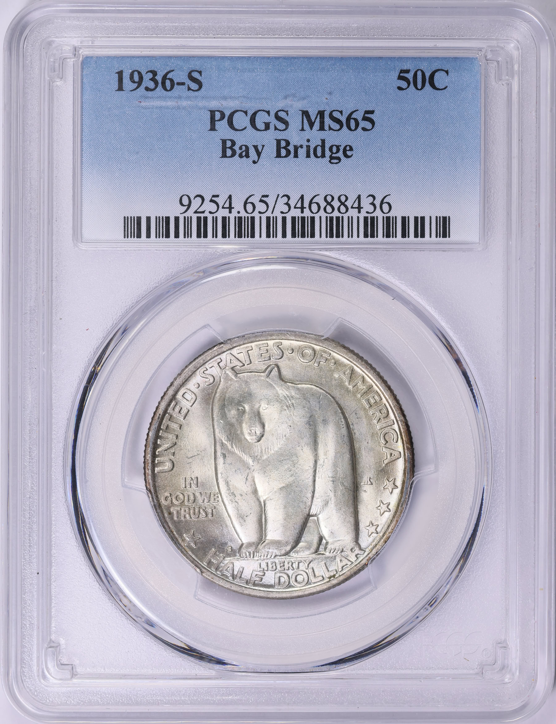 1936-S San-Francisco-Oakland Bay Bridge Opening Half Dollar PCGS MS-65 ...