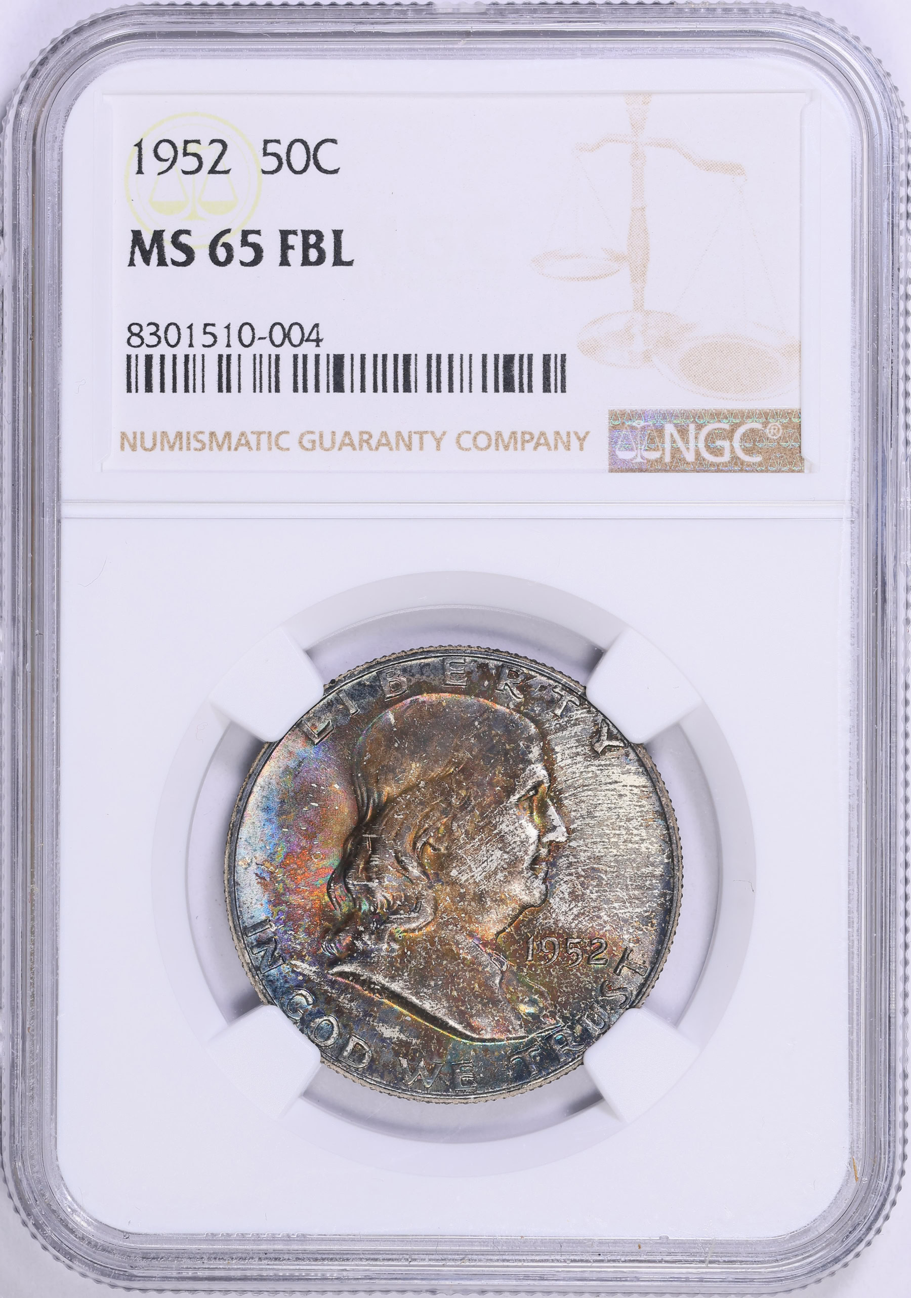 1952 Franklin Half Dollar NGC MS-65 FBL (Toned) (Item 1889670 ...