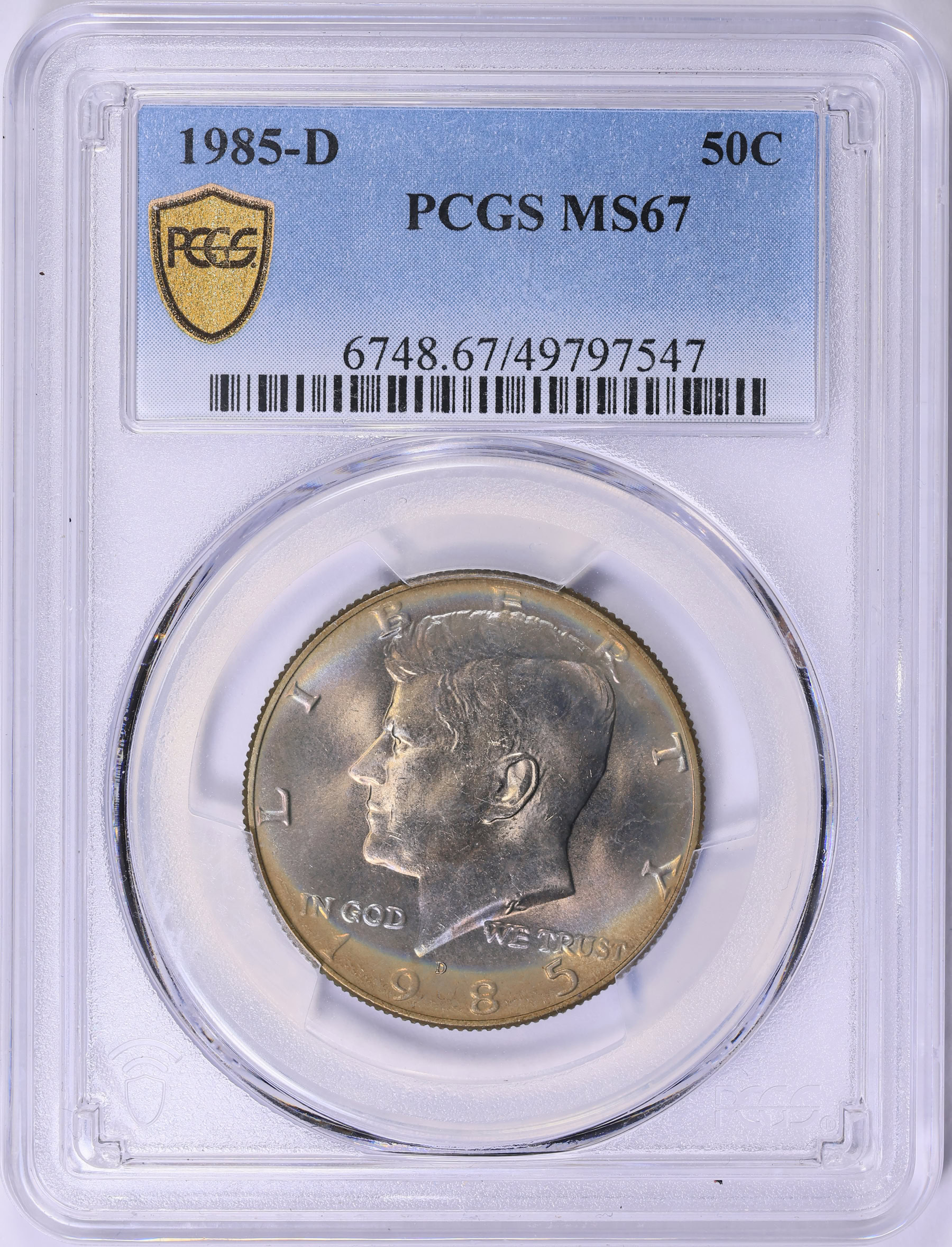 1985-D Kennedy Half Dollar PCGS MS-67 (Toned) (Item 1889724 ...