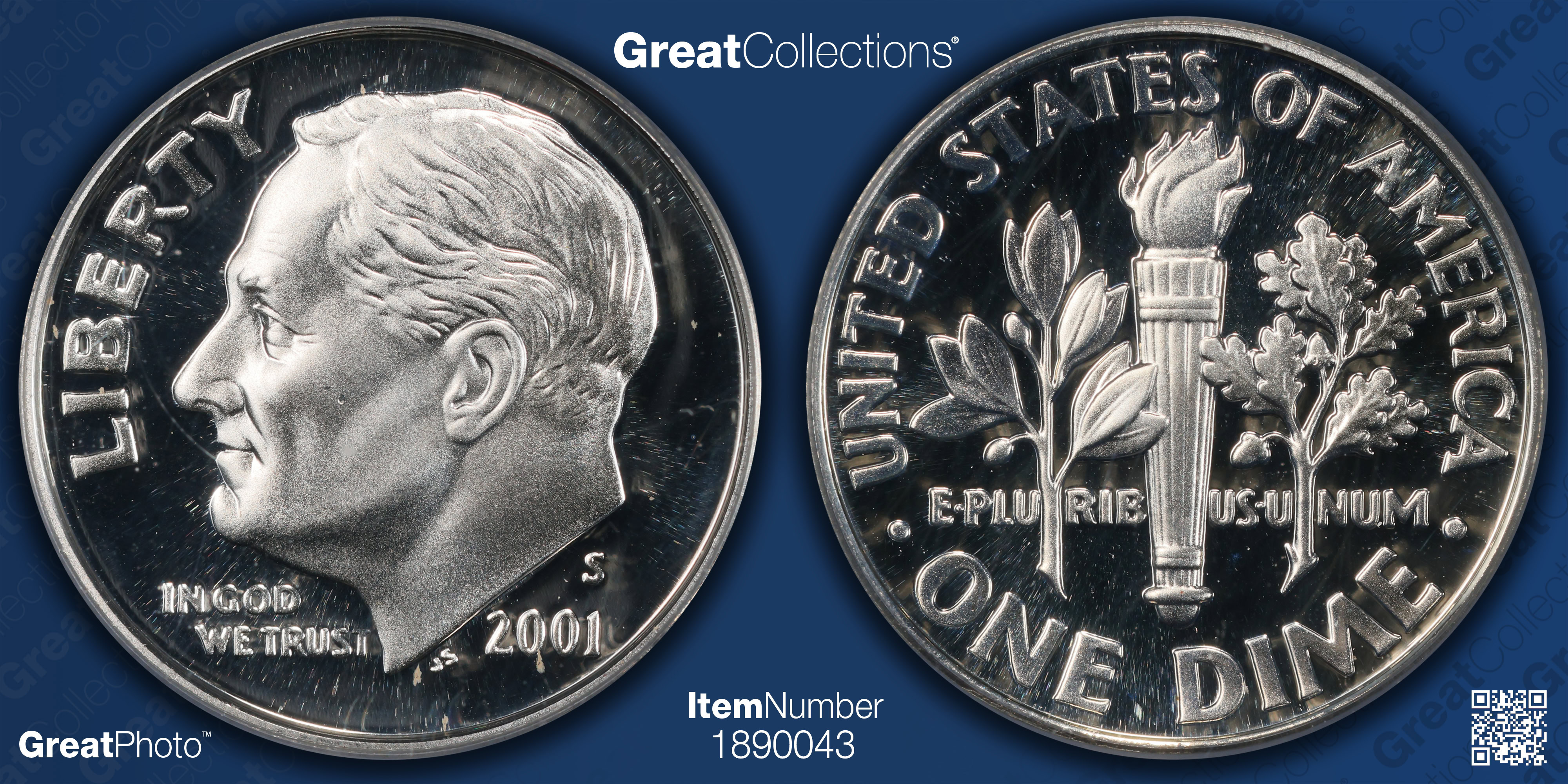 2001-S Roosevelt Dime Silver PCGS Proof-69 DCAM (Item 1890043 ...