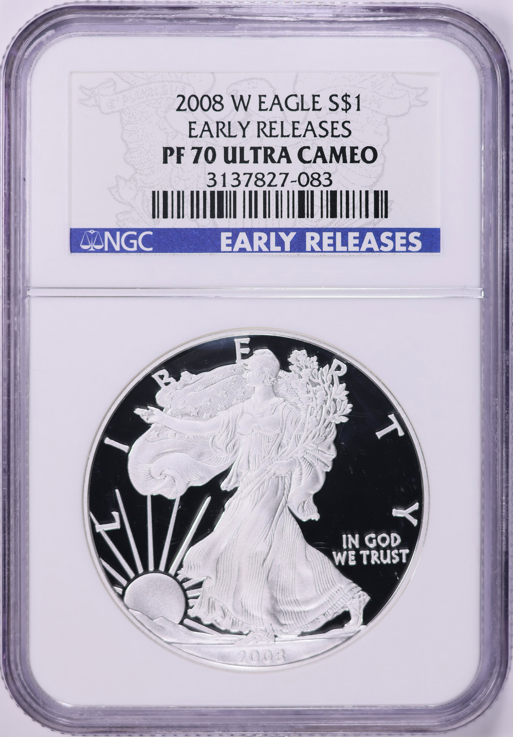 2008-W $1 Silver Eagle Early Releases NGC Proof-70 UC (Item 1890363) | GreatCollections Coin ...