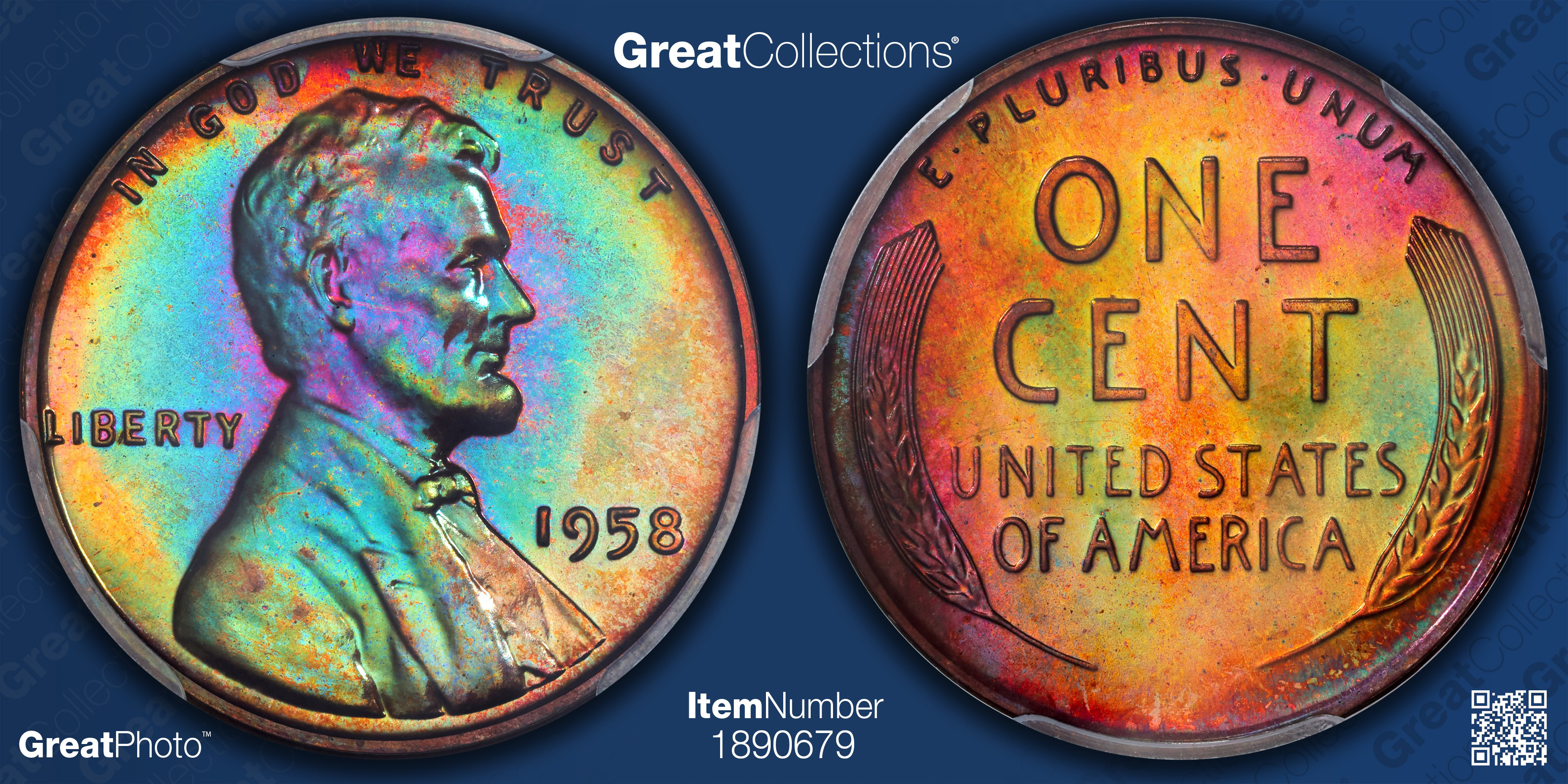 1958 Lincoln Cent PCGS Proof-66 RB (Toned) (Item 1890679 ...