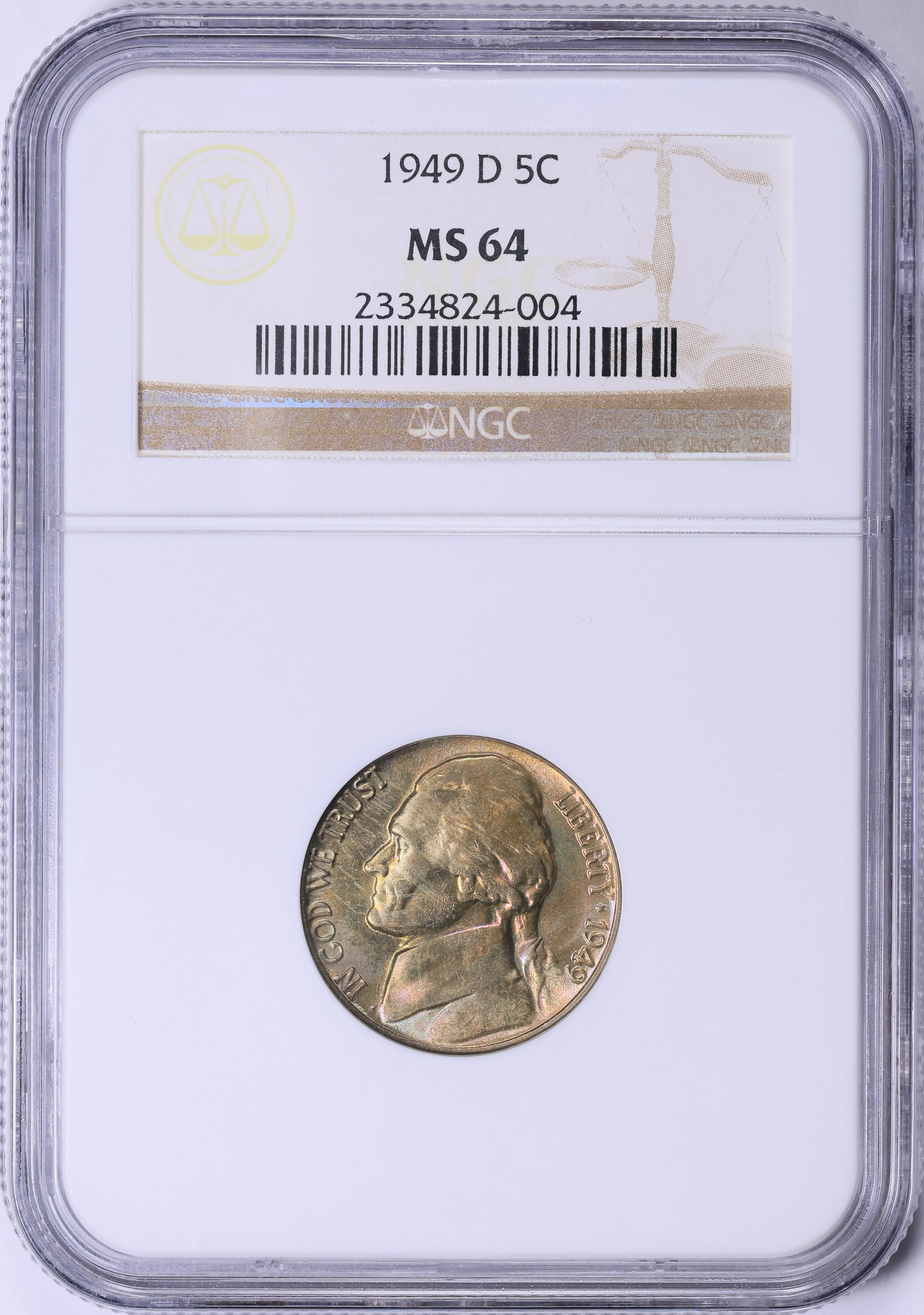 1949-D Jefferson Nickel NGC MS-64 (Toned) (Item 1890859 ...