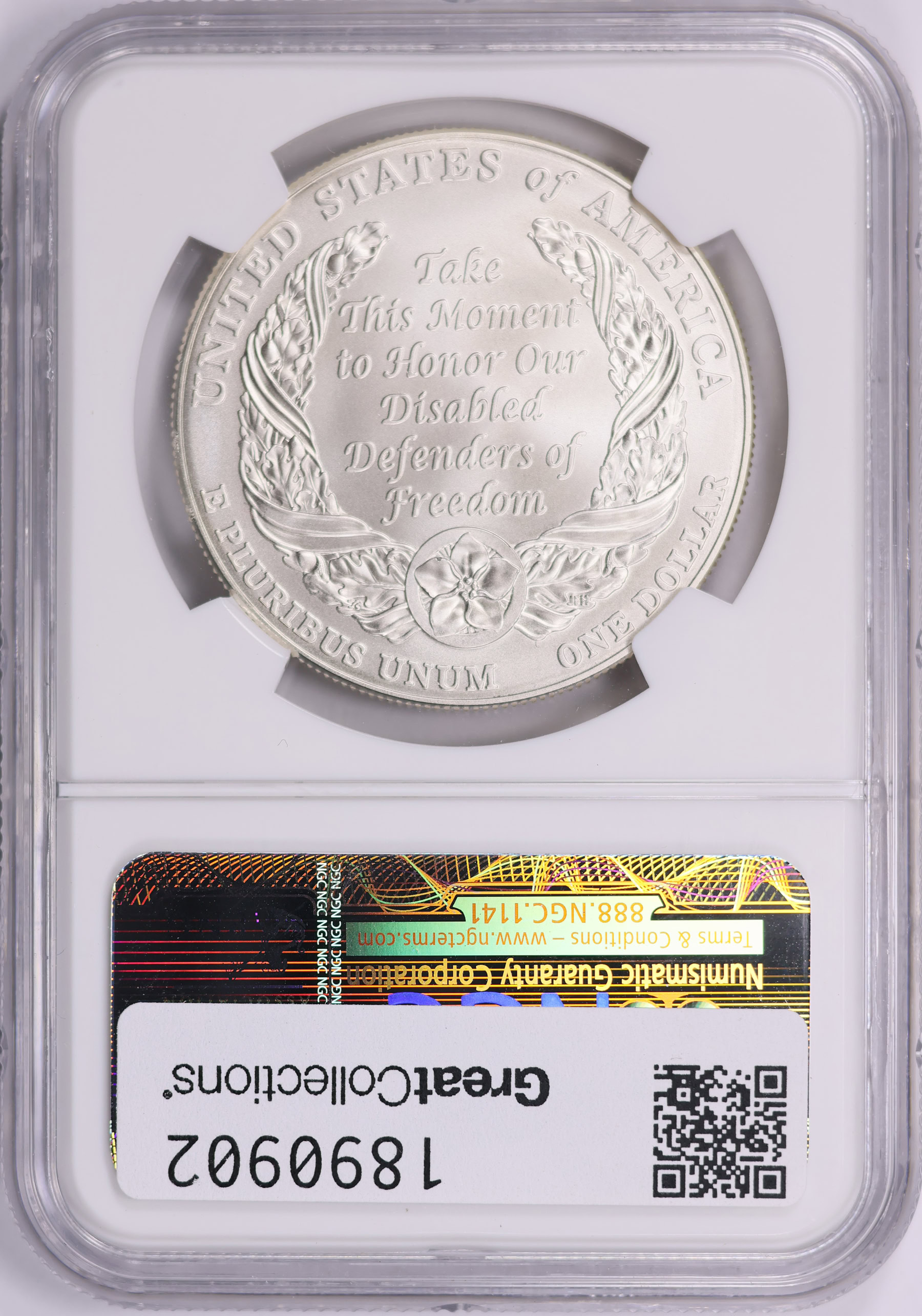 2010-W American Veterans Disabled for Life Silver Dollar NGC MS-70 ...