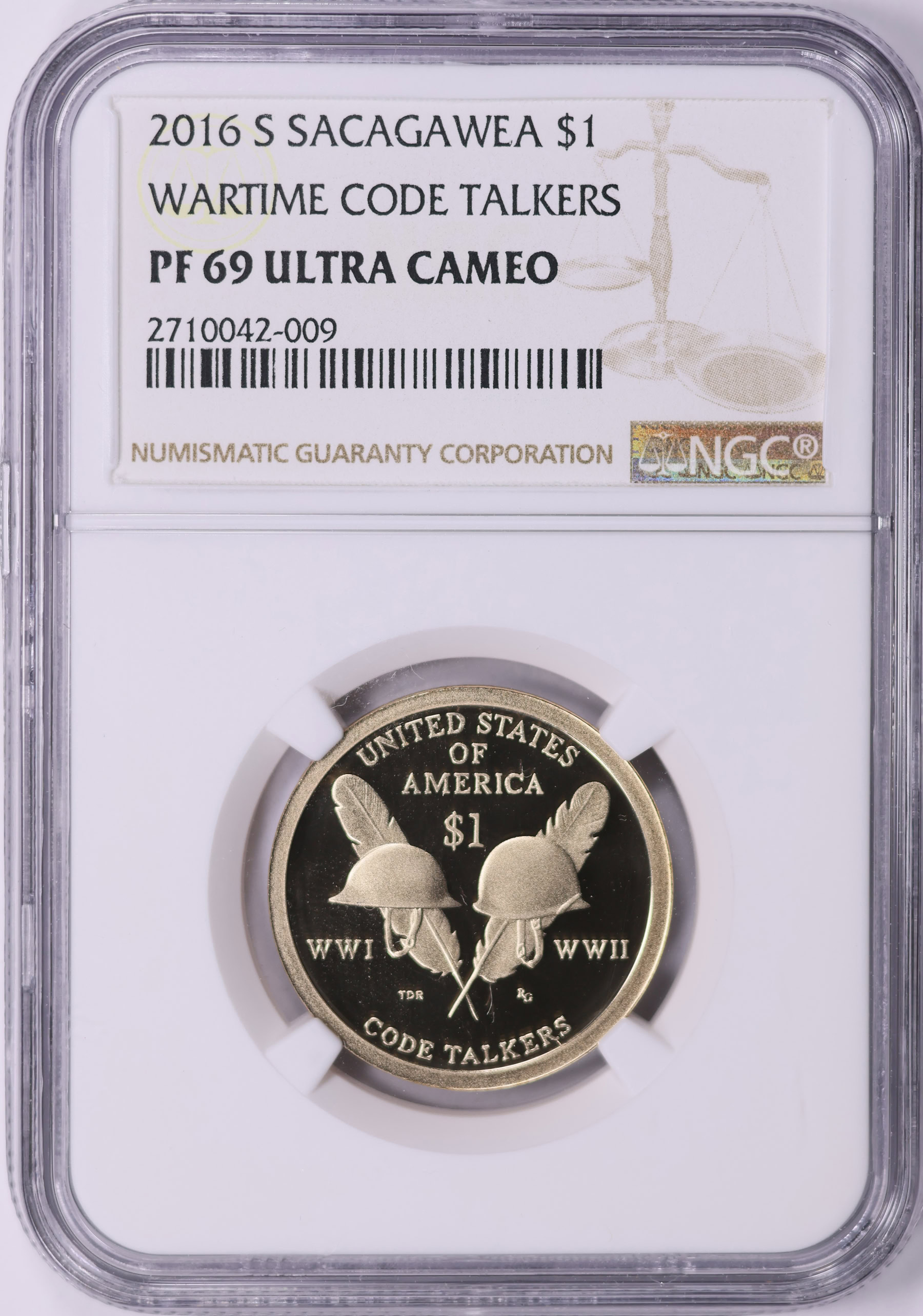 2016-S Sacagawea Dollar Wartime Code Talkers NGC Proof-69 UC (Item ...