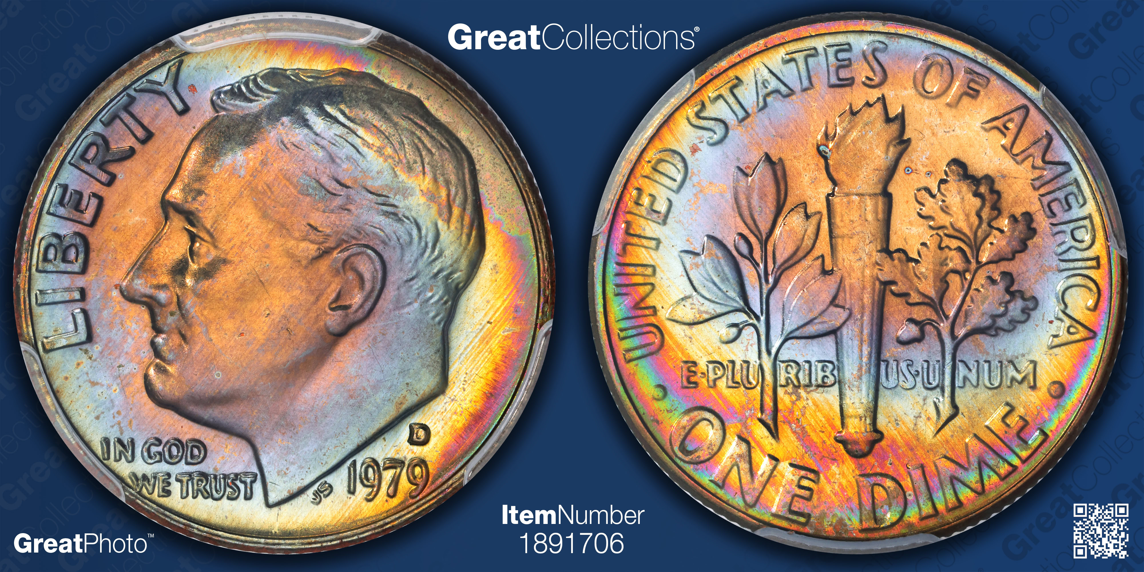1979-D Roosevelt Dime PCGS MS-65 (Toned) (Item 1891706 ...