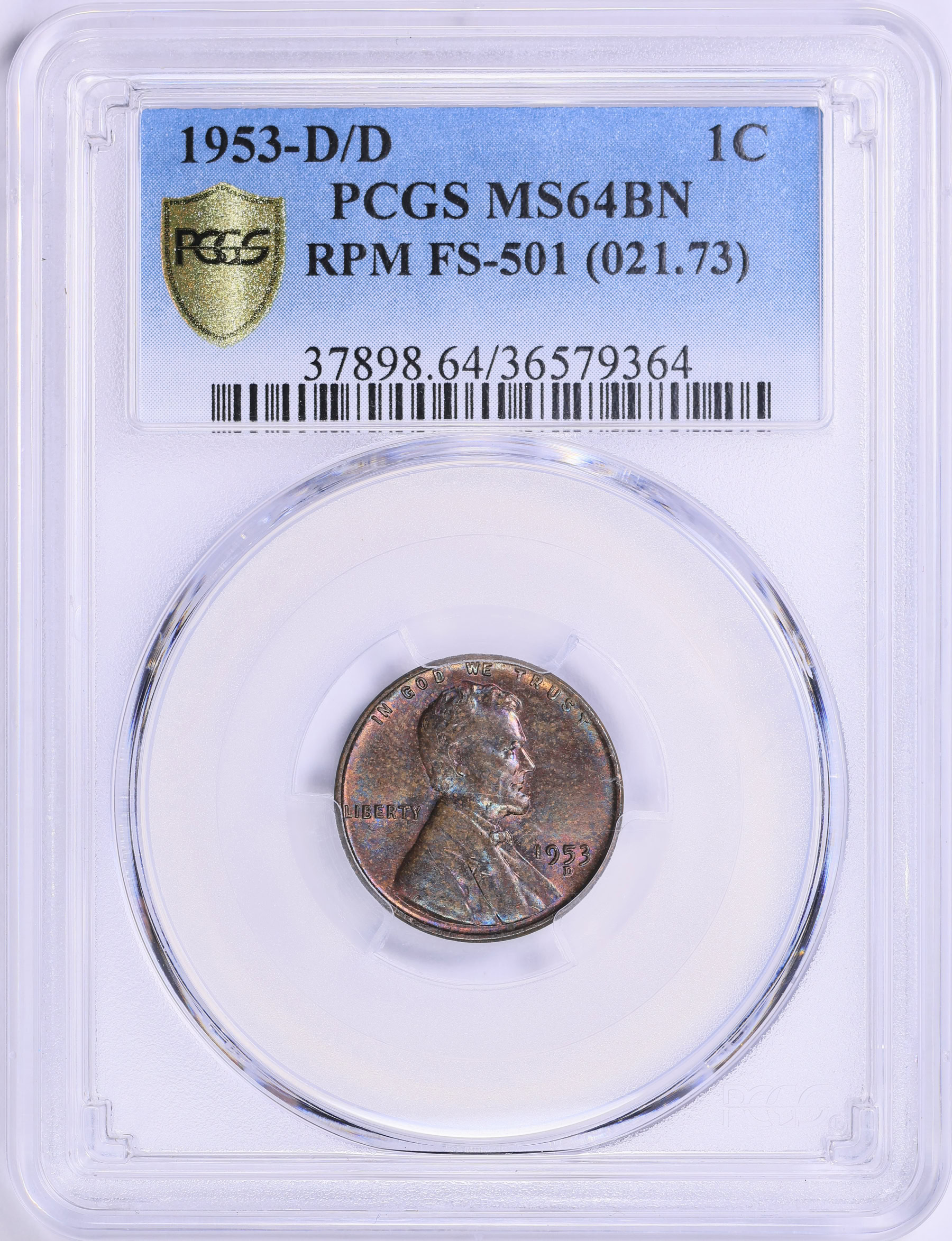 1953-D/D Lincoln Cent Repunched Mintmark FS-501 (021.3) PCGS MS-64 BN ...