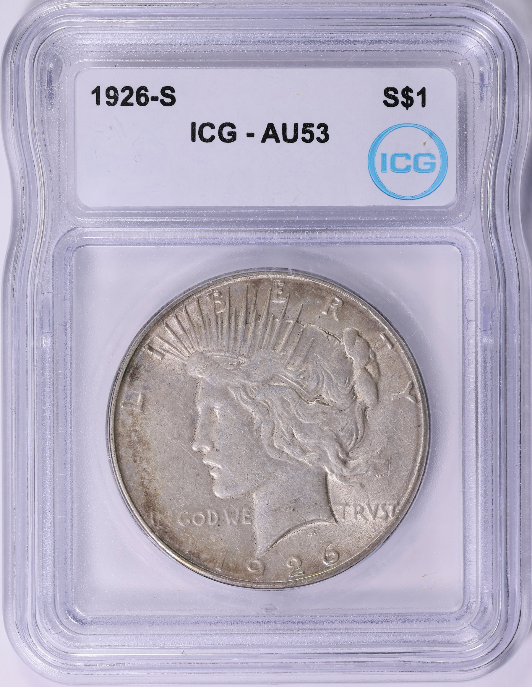 1926-S Peace Silver Dollar ICG AU-53 (Toned) (Item 1892070 ...