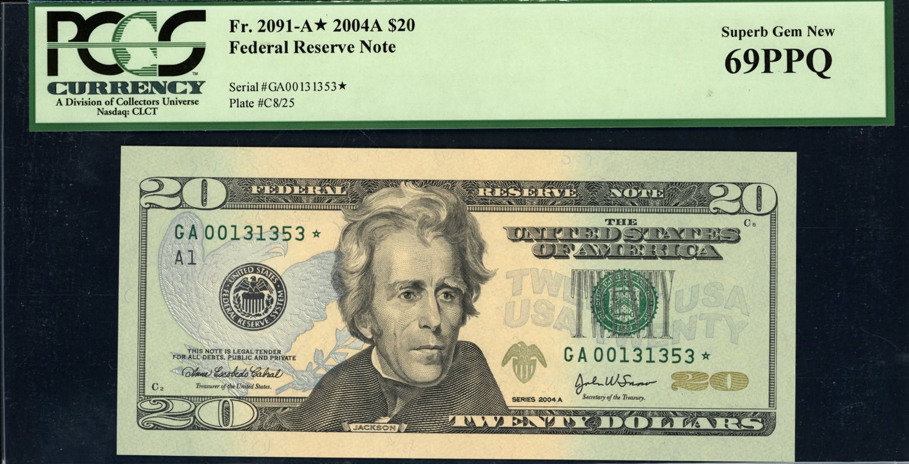 Fr. 2091-A* (GA* Block) 2004A $20 Boston Federal Reserve Star Note ...