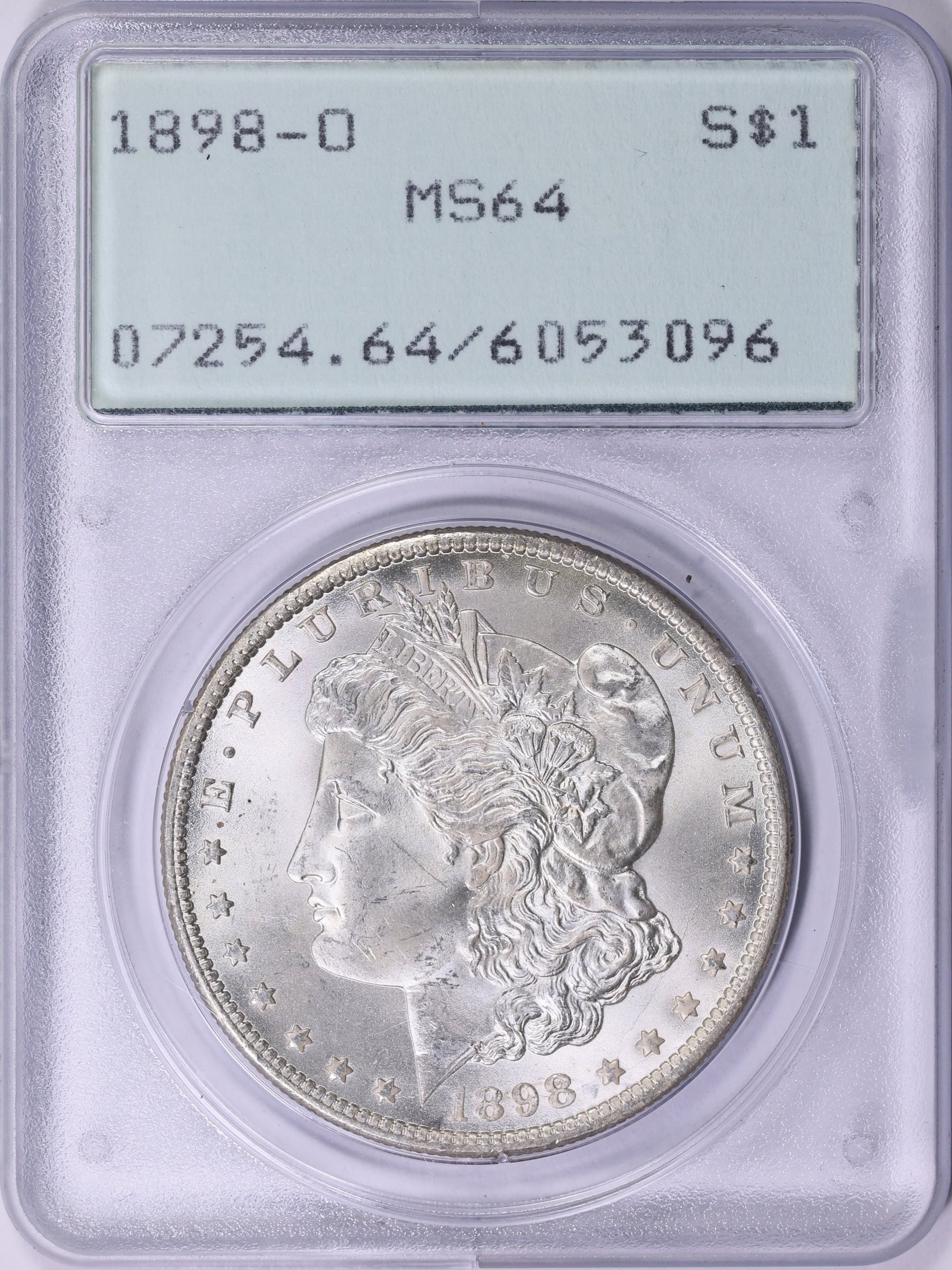 1898-O Morgan Silver Dollar PCGS MS-64 OGH (1st Gen) (Item 1892209) | GreatCollections Coin Auctions