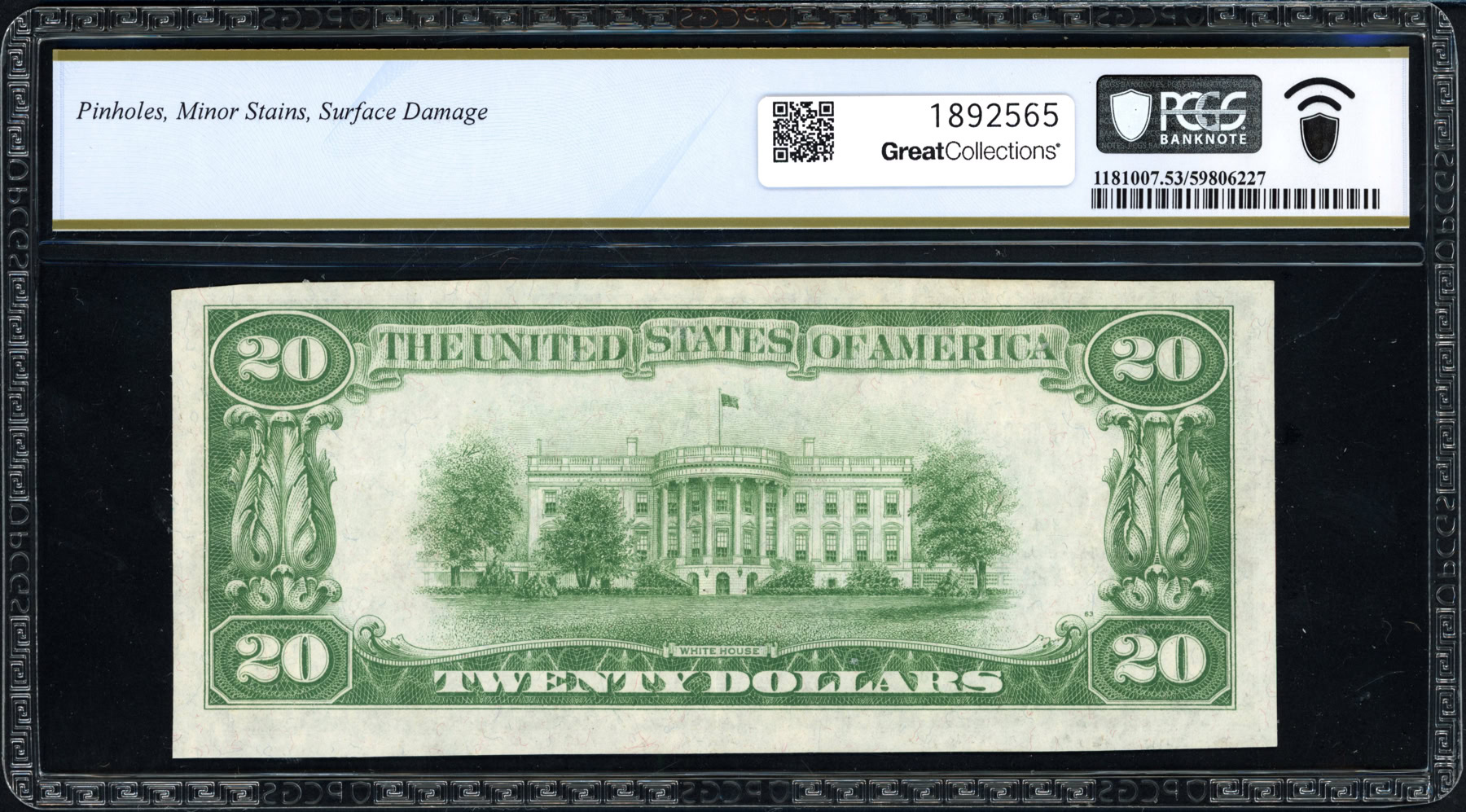 Fr. 1802-1 Rockford, Illinois 1929 Type 1 $20 Note *Low Serial Number ...