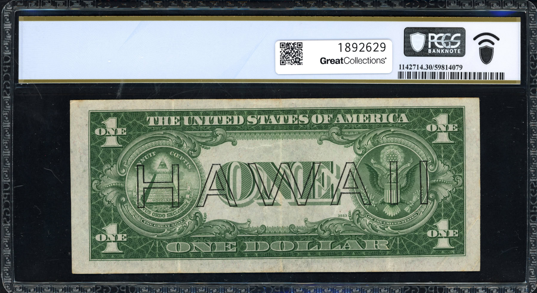 Fr. 2300 (SC Block) 1935A $1 Hawaii WWII Emergency Issue Note Julian ...