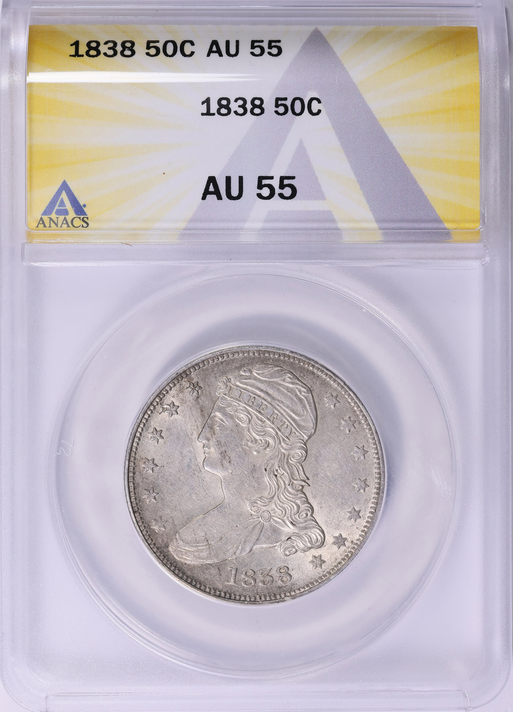1838 Capped Bust Half Dollar ANACS AU-55 (Item 1893174 ...