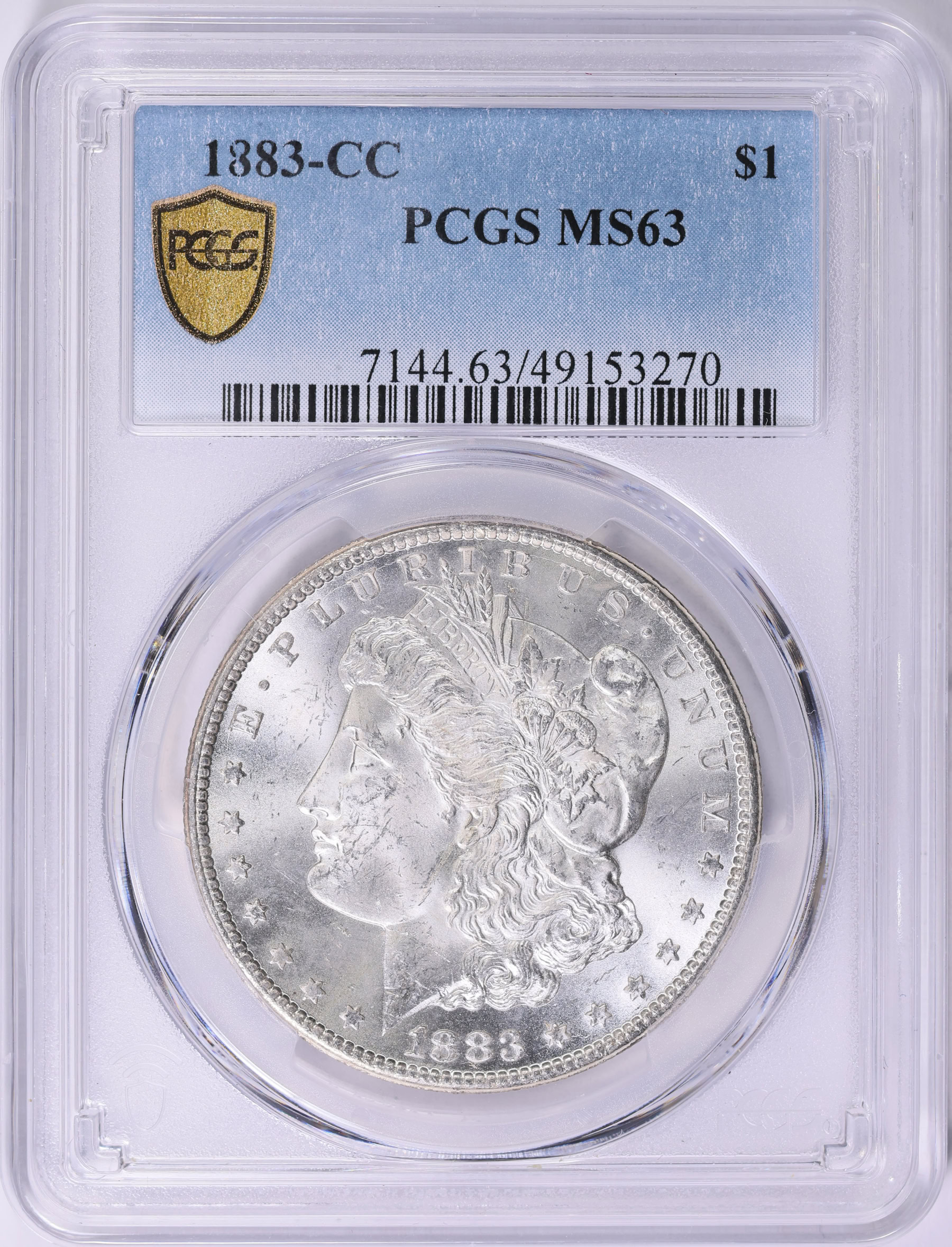 1883-CC Morgan Silver Dollar PCGS MS-63 (Item 1893281) | GreatCollections Coin Auctions