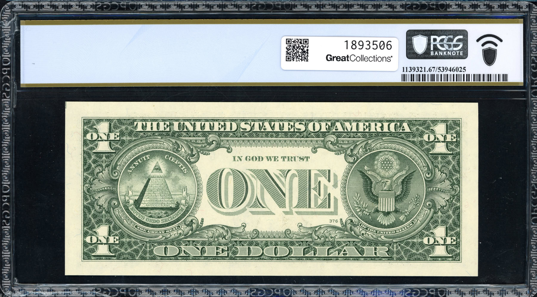Fr. 1919-G (GD Block) 1993 $1 Chicago Federal Reserve Note *Solid 7s ...
