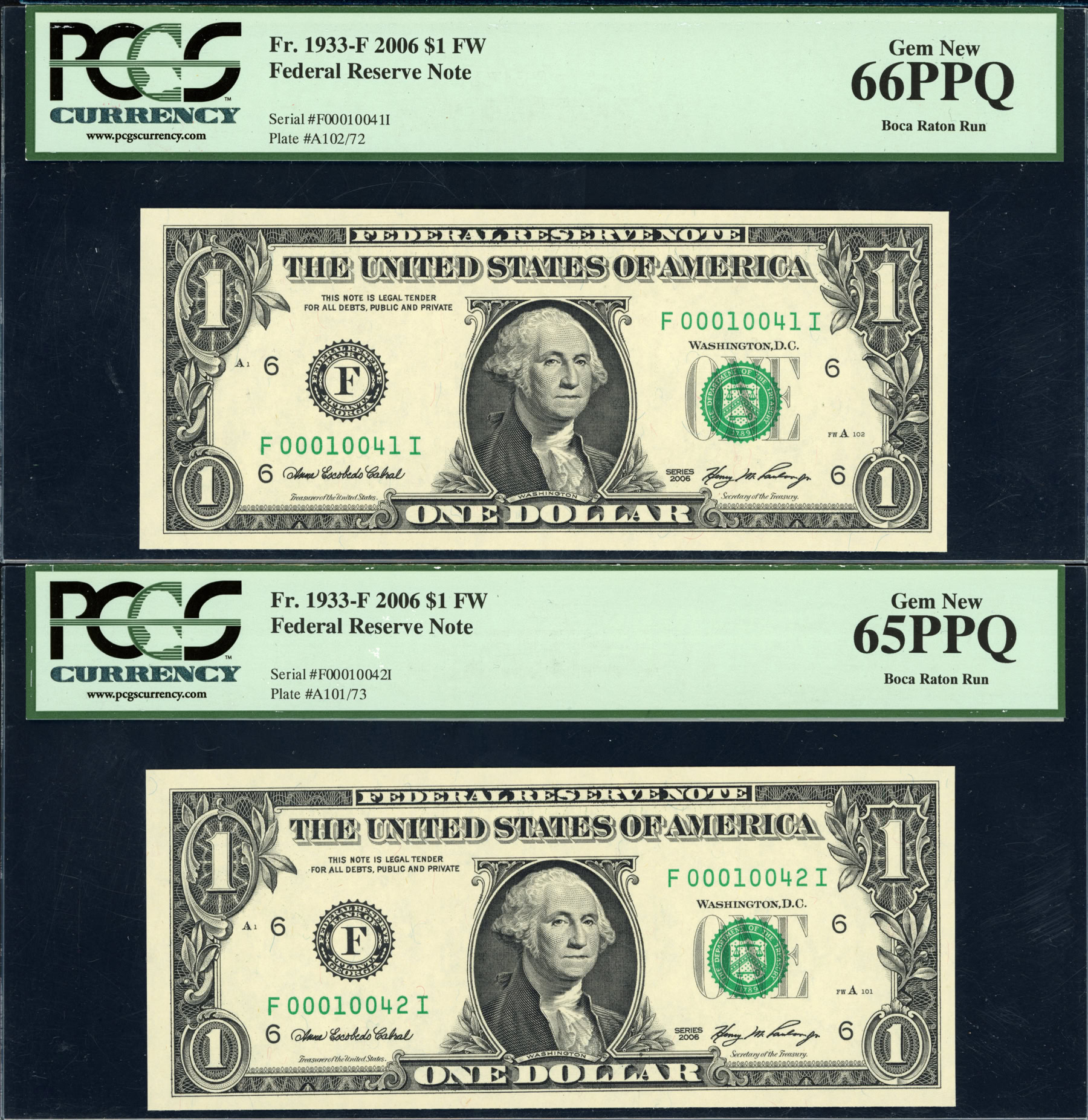Fr. 1933-F (FI Block) 2006 $1 Atlanta Federal Reserve Notes *Sequential ...