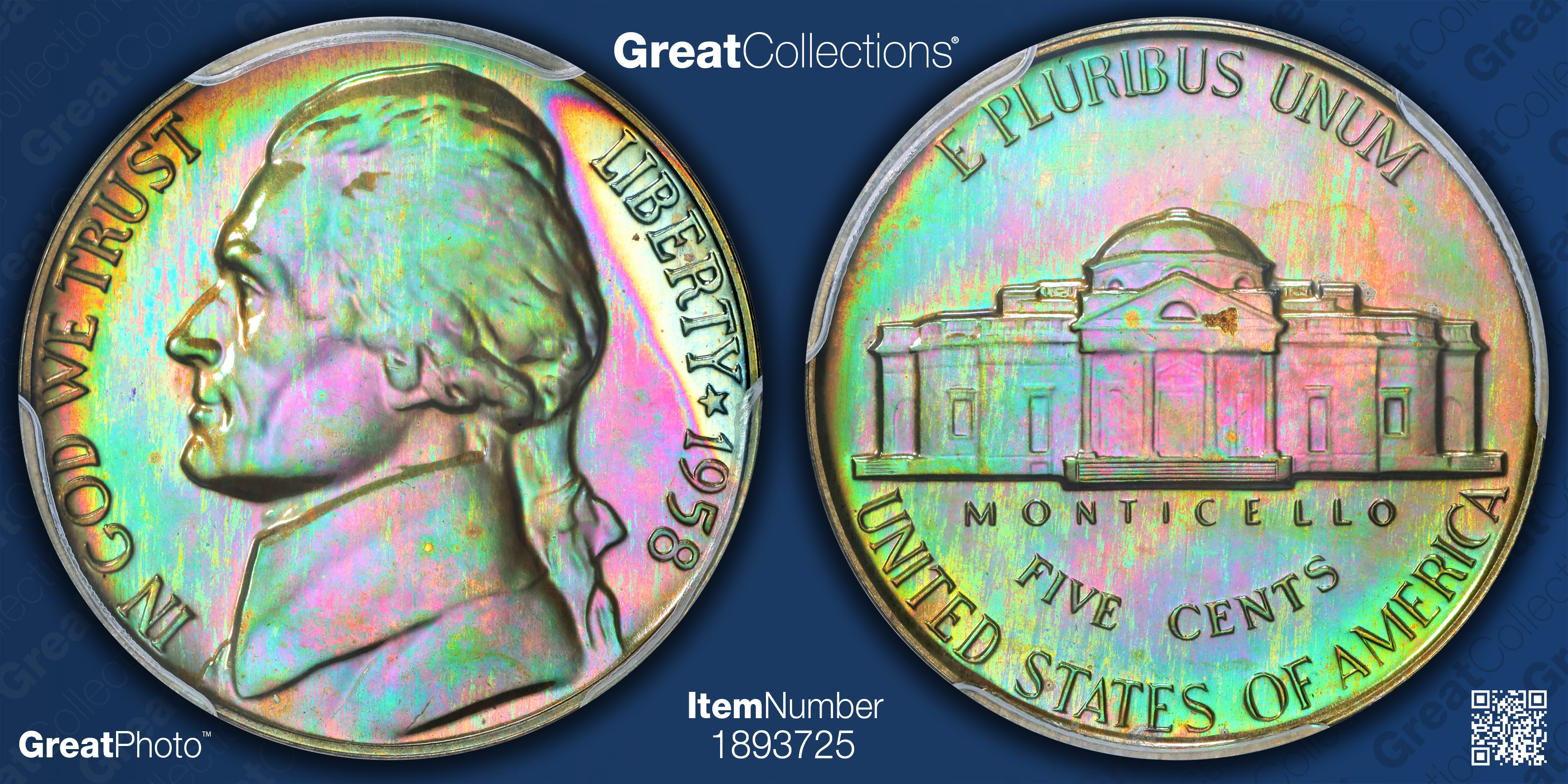 1958 Jefferson Nickel PCGS Proof-67 (Toned) (Item 1893725 ...