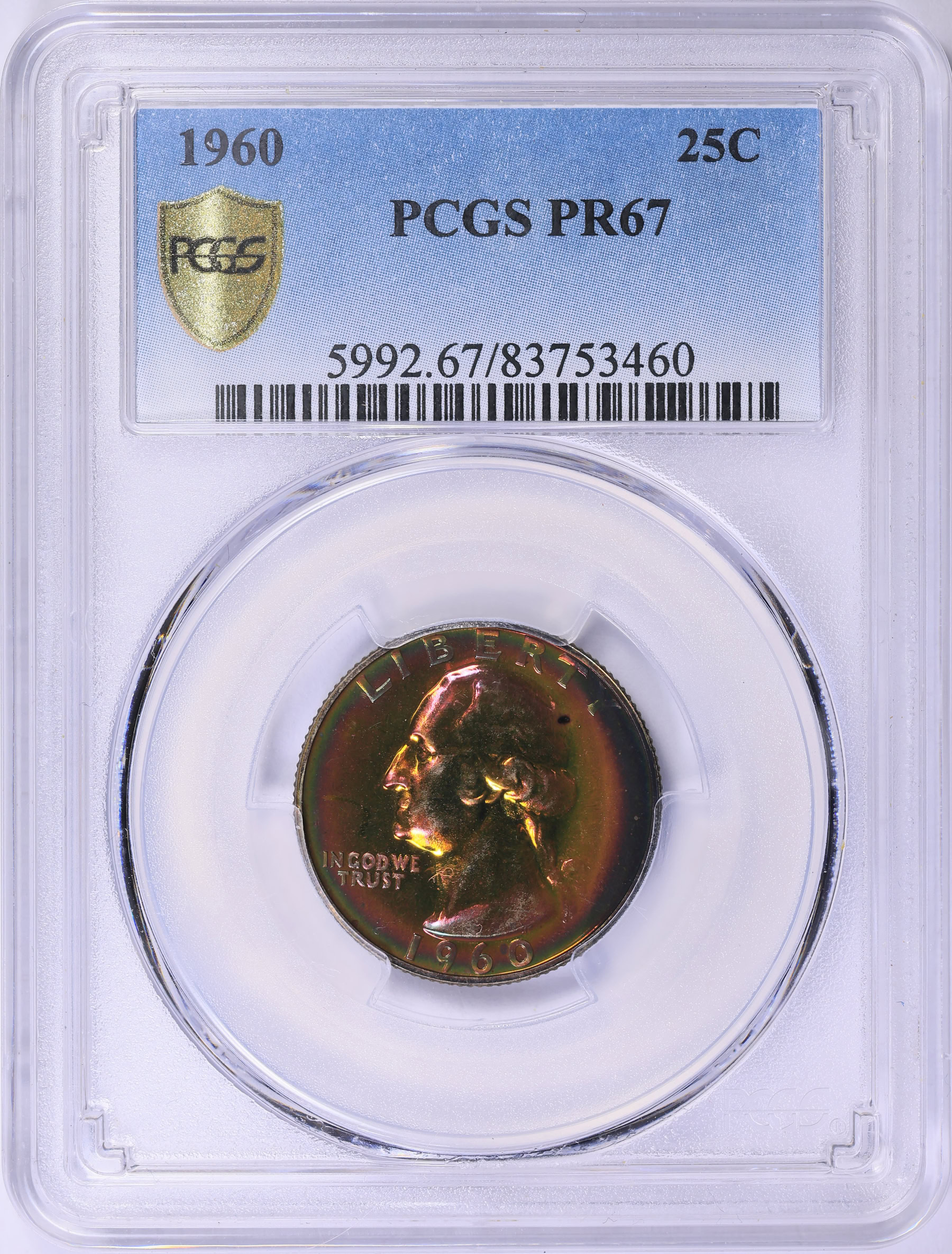 1960 Washington Quarter PCGS Proof-67 (Toned) (Item 1893767 ...