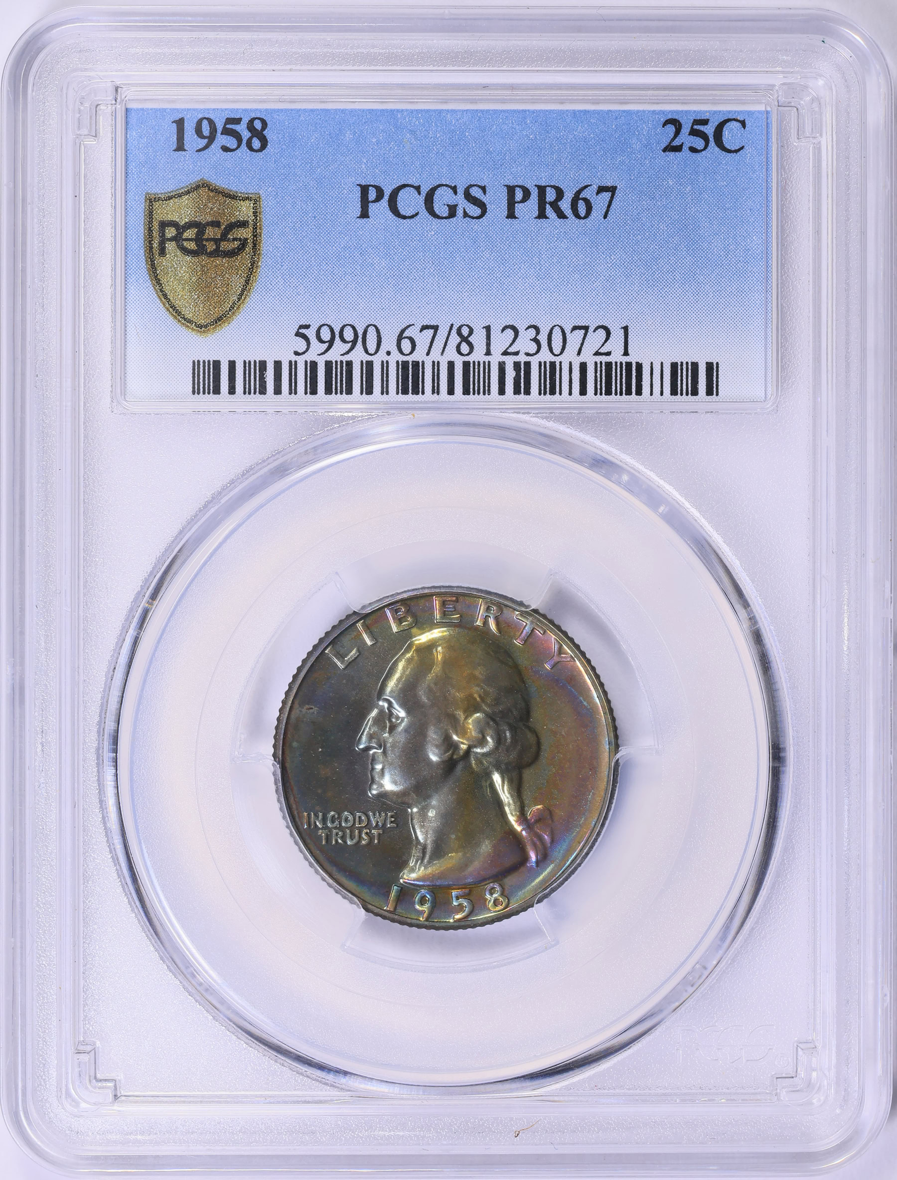 1958 Washington Quarter PCGS Proof-67 (Toned) (Item 1893769 ...