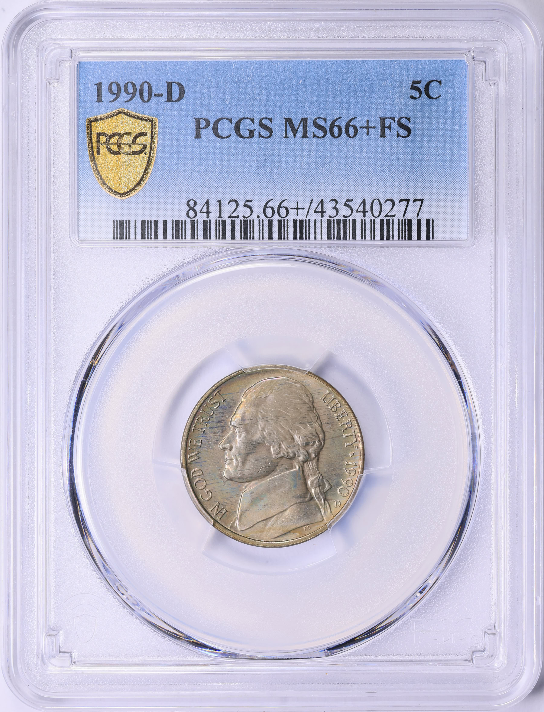 1990-D Jefferson Nickel PCGS MS-66+ FS (Toned) (Item 1893951 ...