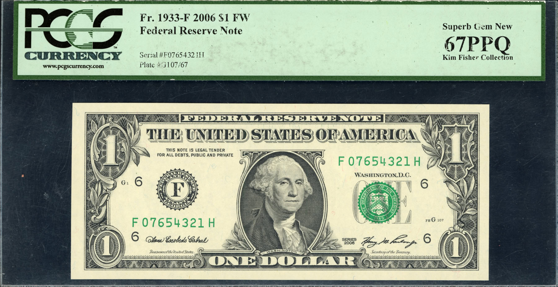 Fr. 1933-F (FH Block) 2006 $1 Atlanta Federal Reserve Note *Reverse ...