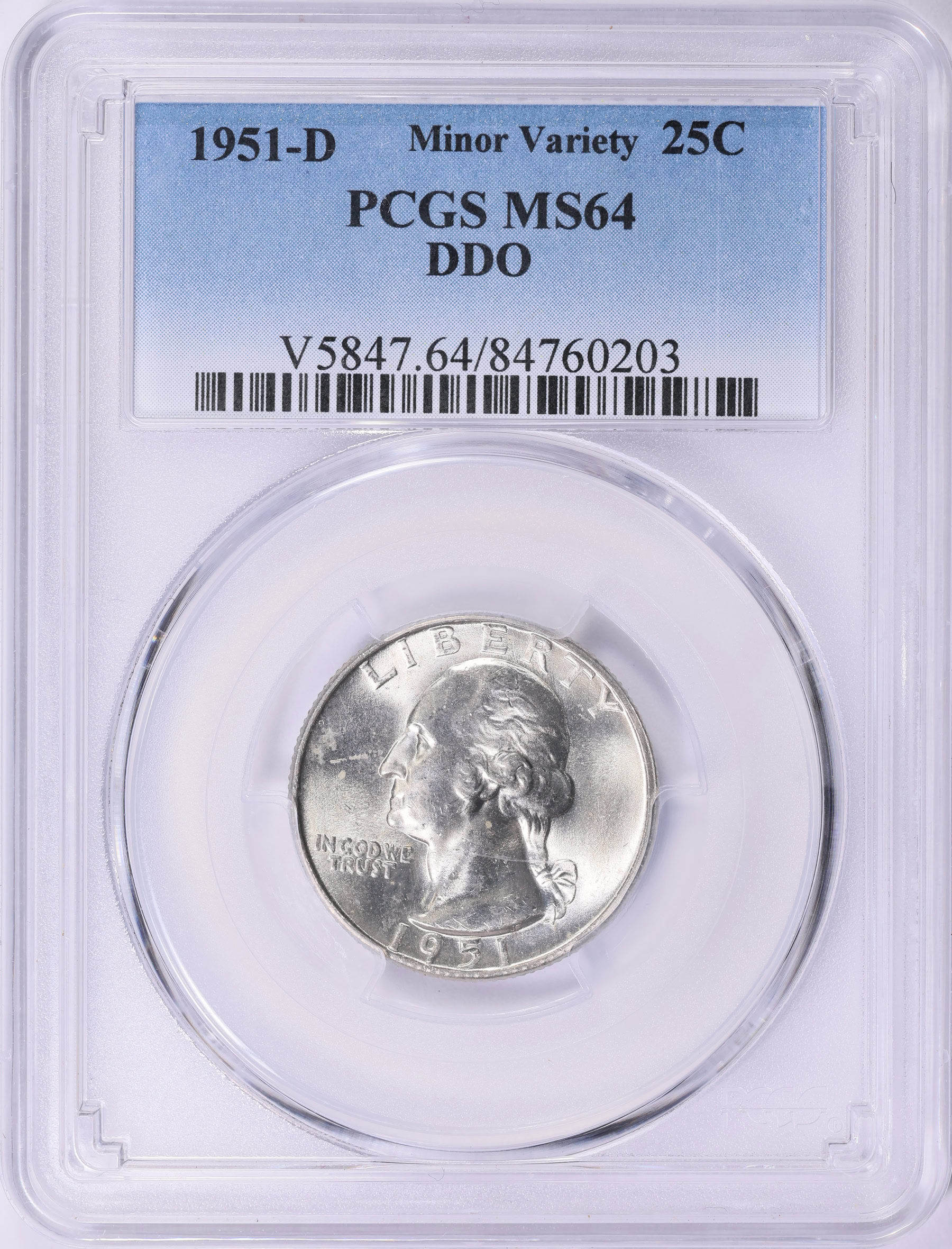 1951-D Washington Quarter DDO PCGS MS-64 (Item 1894187 ...