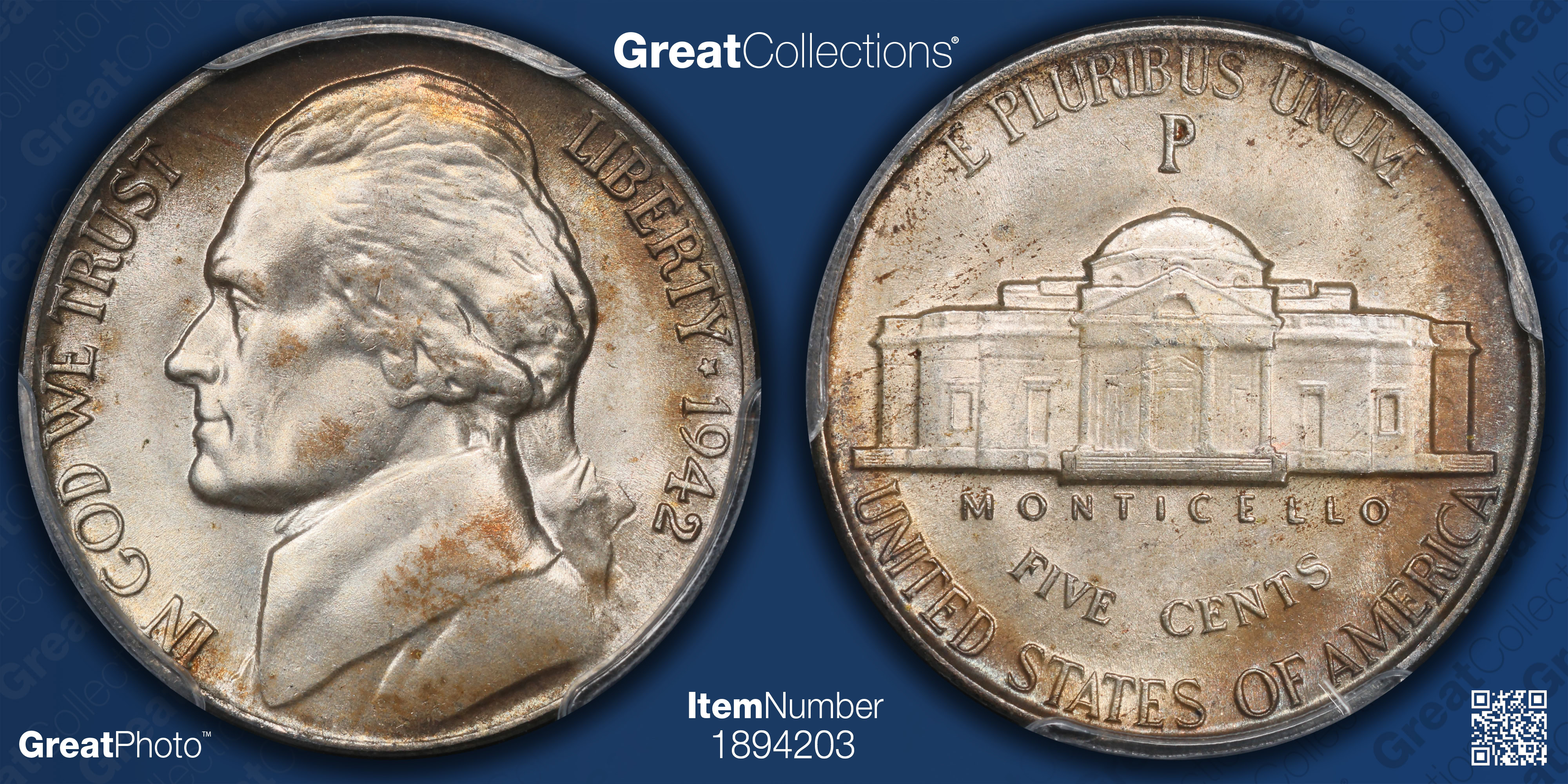 1942-P Jefferson Nickel Type 2 PCGS MS-65 (Item 1894203 ...