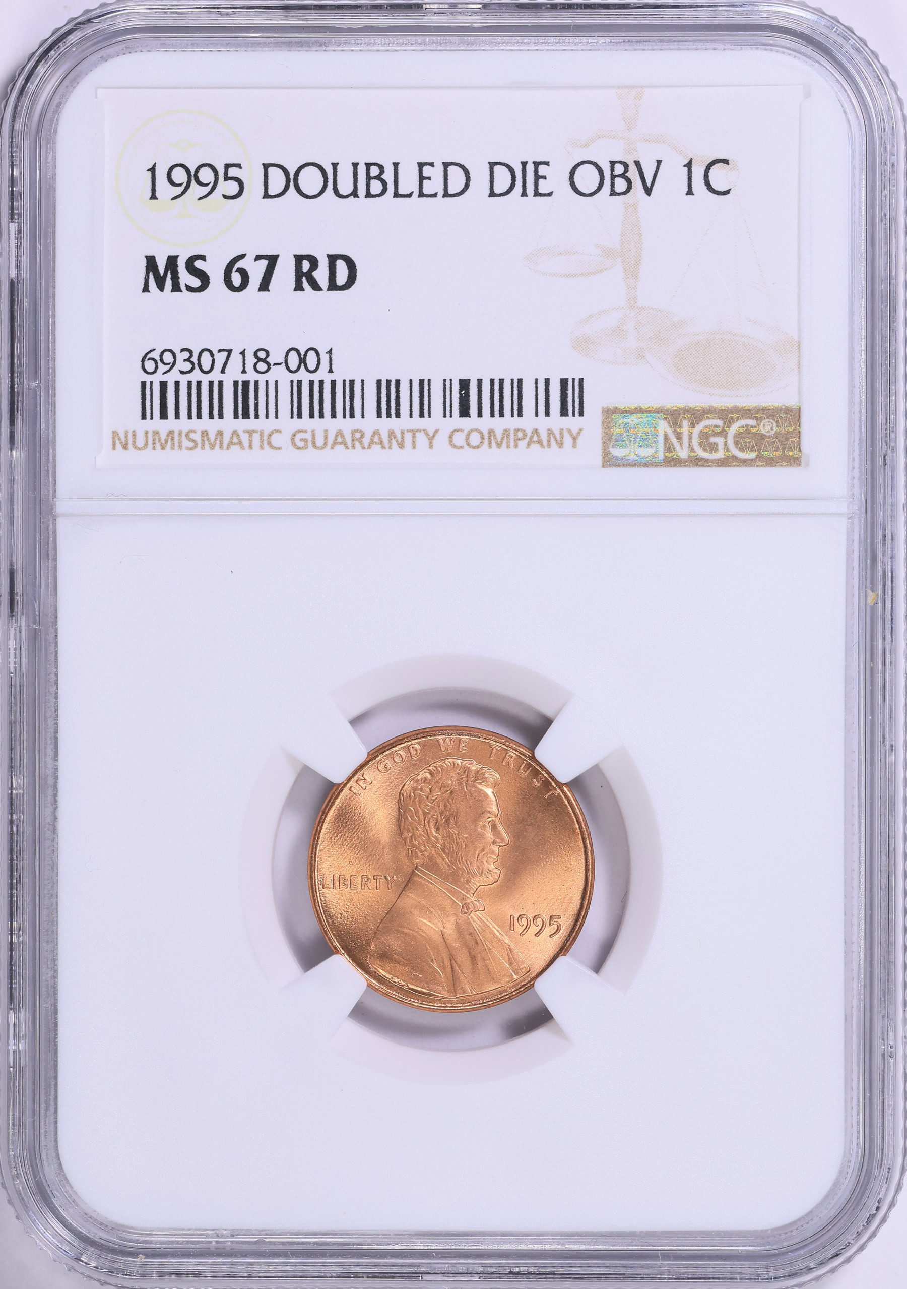 1995 Lincoln Cent Doubled Die Obverse NGC MS-67 RD (Item 1894358 ...