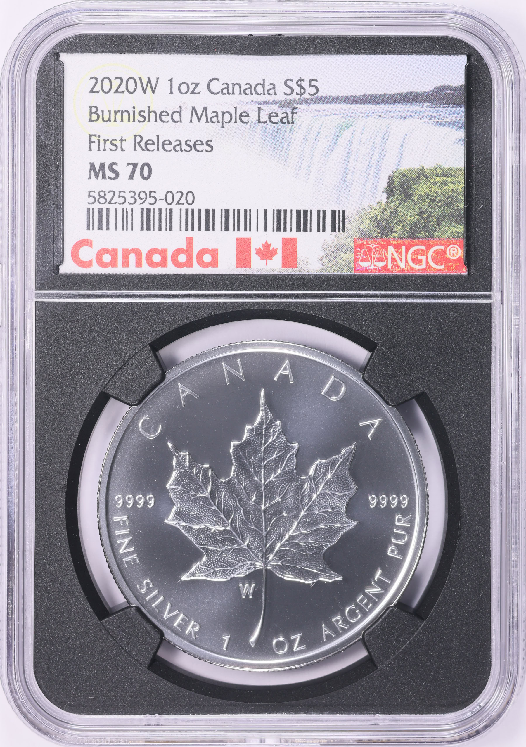 Canada 2020-W Silver $5 Maple Leaf Burnished KM-1601 First Releases NGC ...