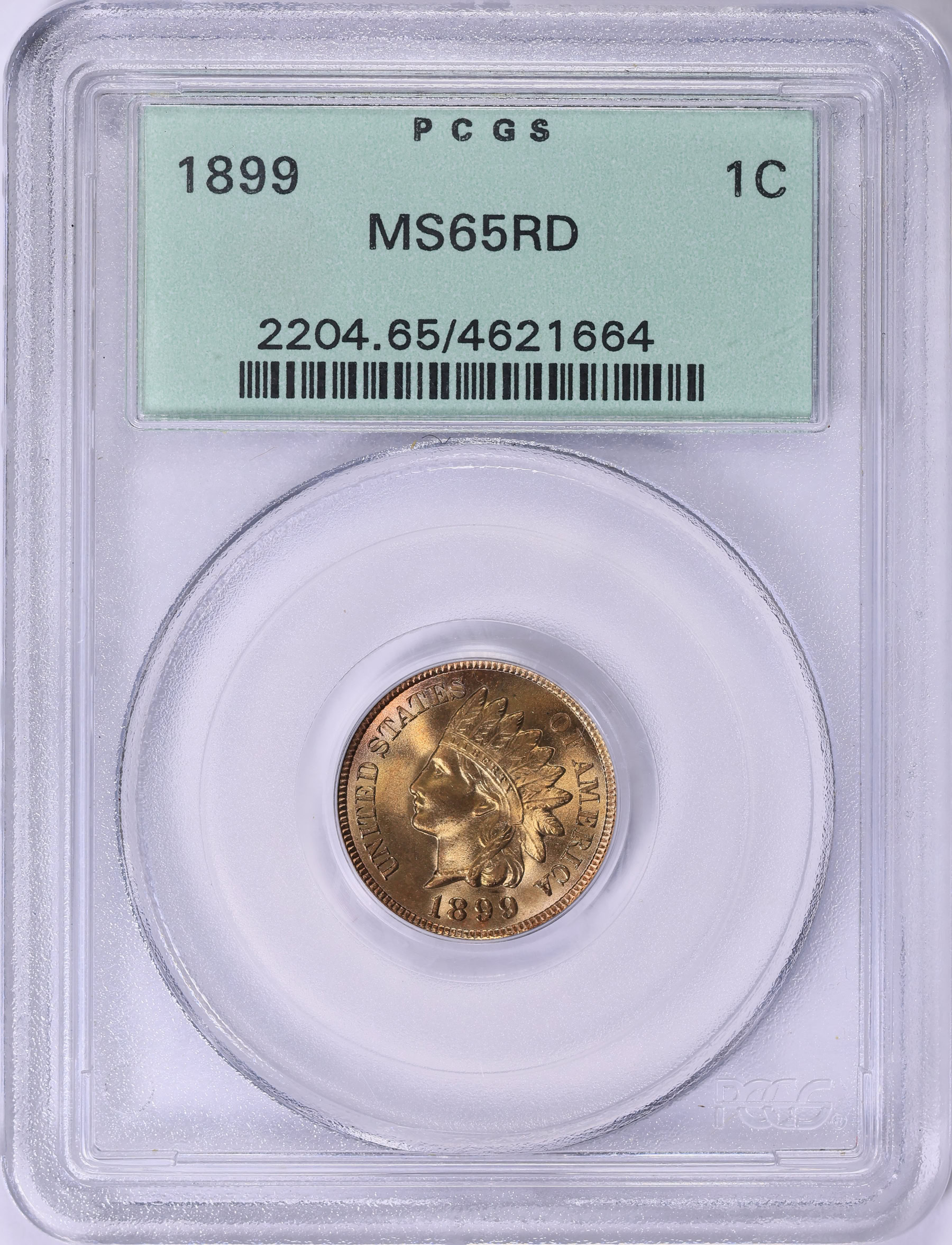 1899 Indian Cent PCGS MS-65 RD OGH (Item 1894592) | GreatCollections Coin Auctions