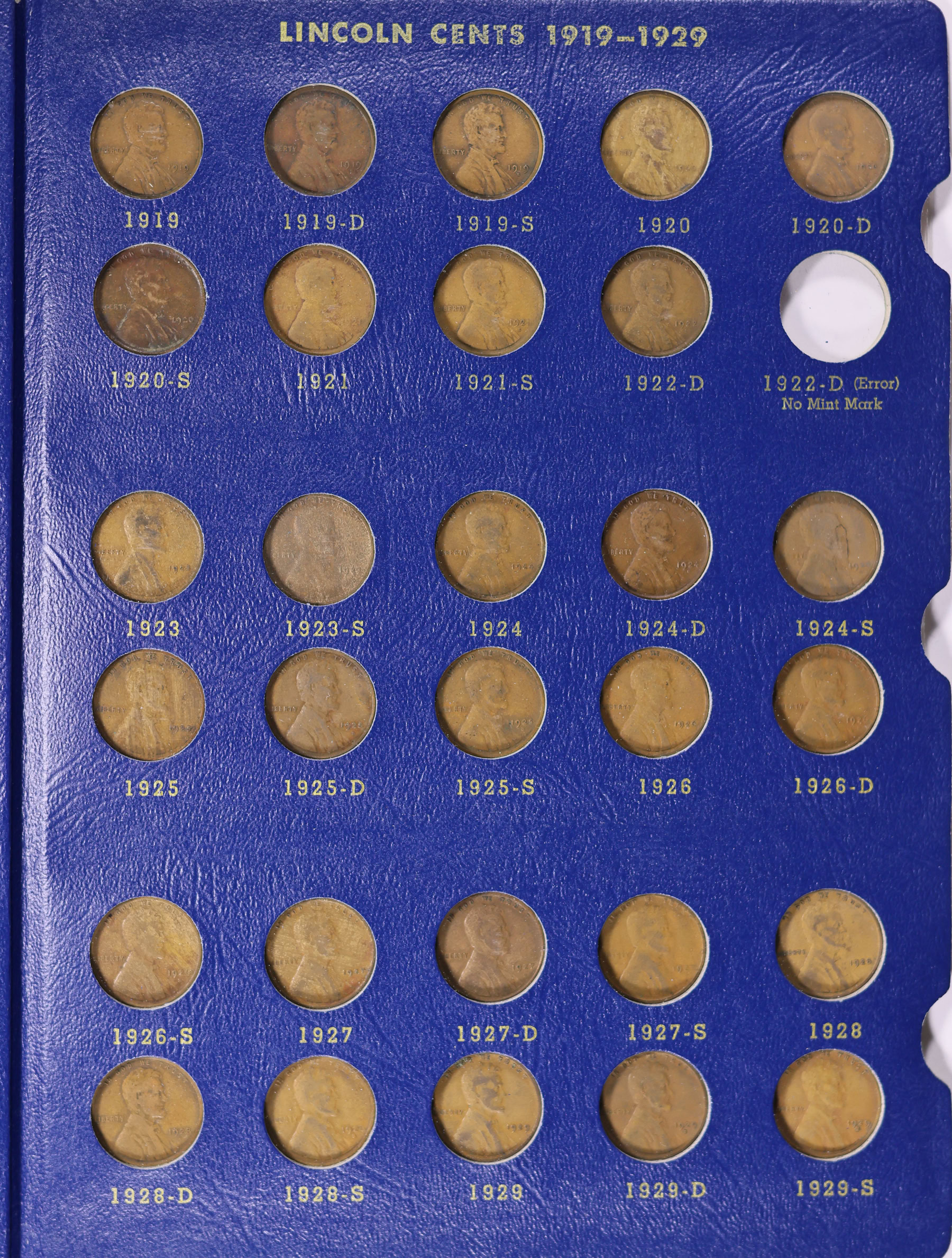 1909 - 1940 Lincoln Cent Collection Uncertified in Whitman Album (86 ...