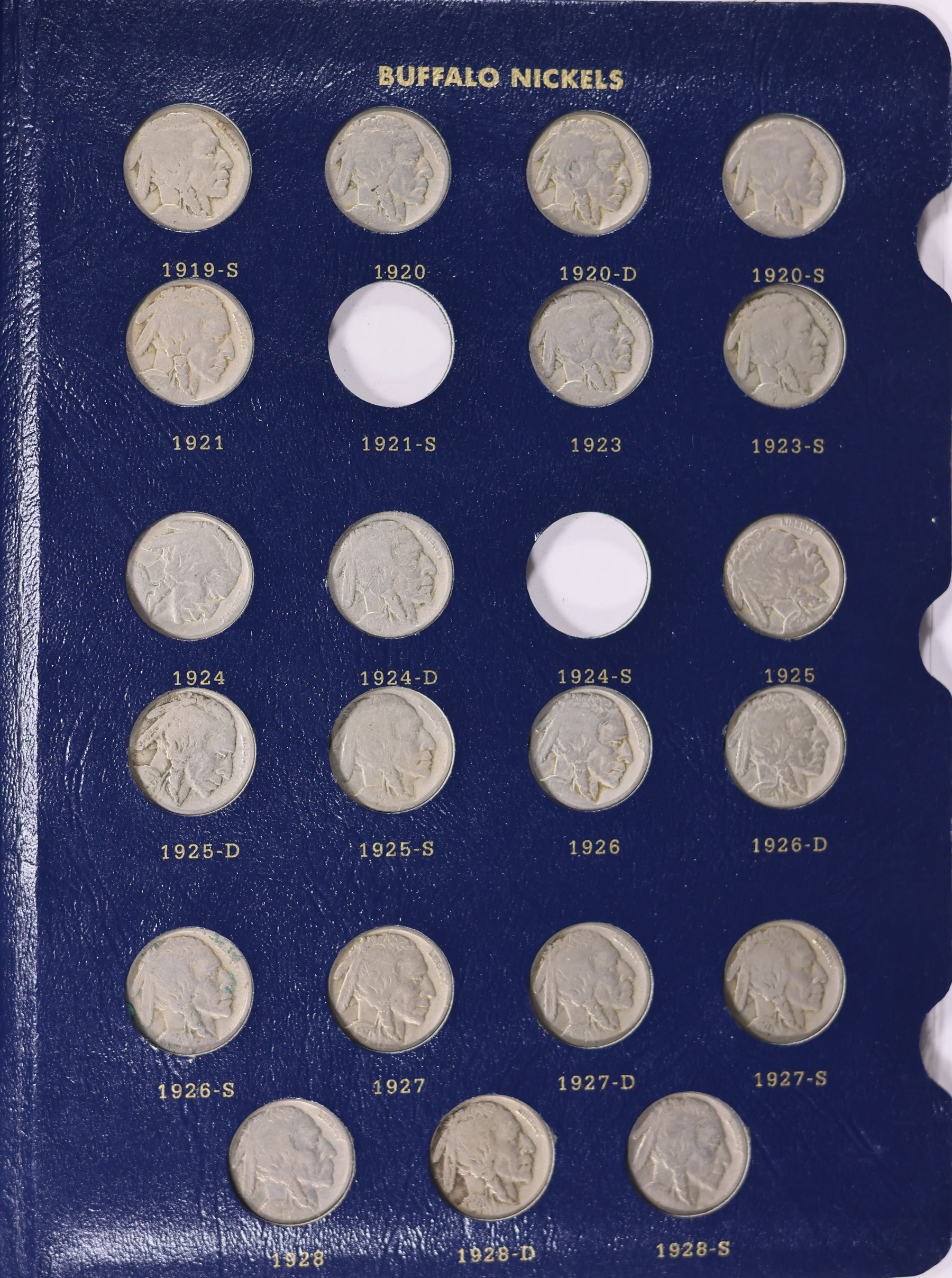 1913 - 1938 Buffalo Nickel Collection Uncertified in Whitman Album (55 ...