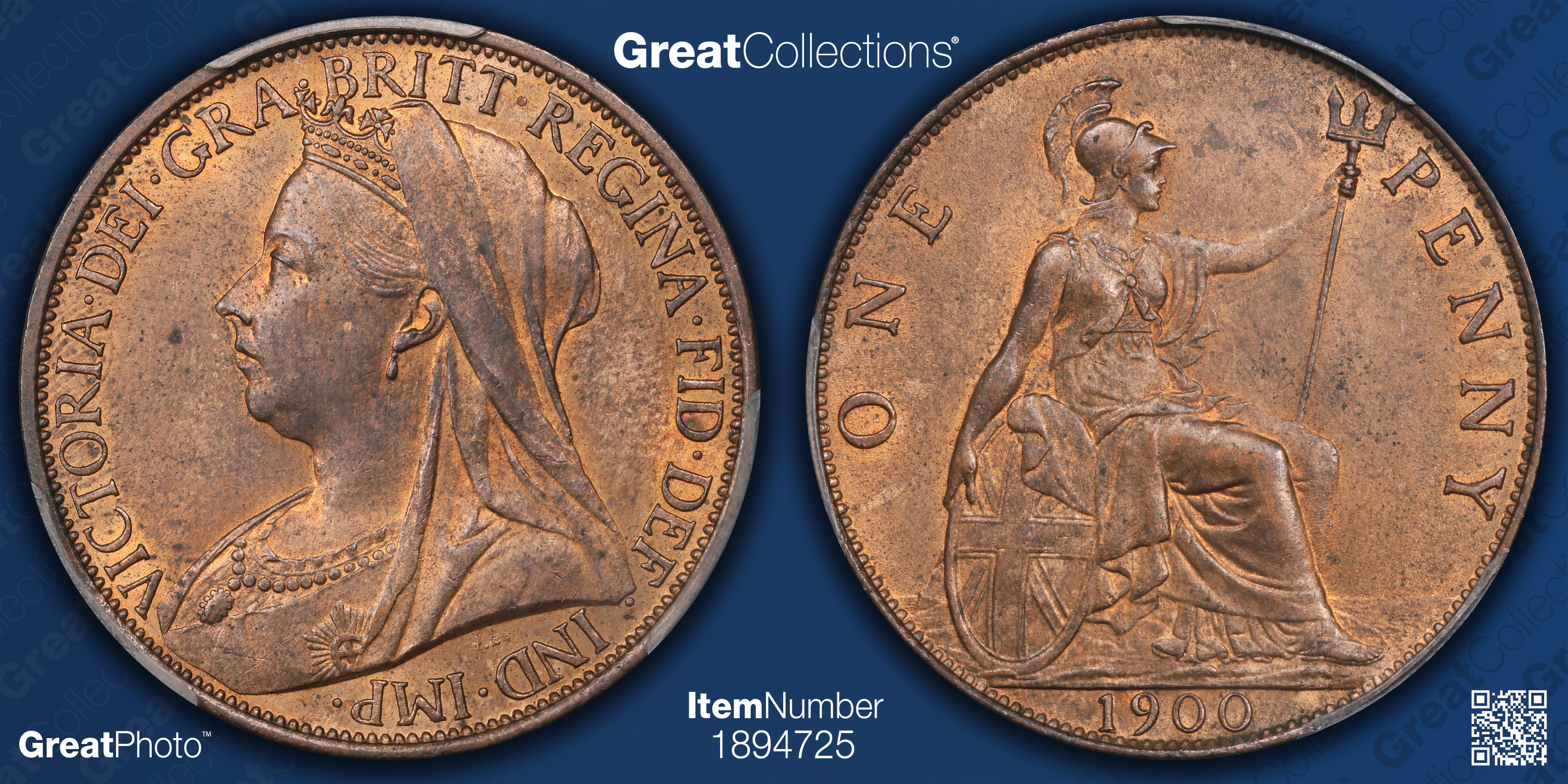 Great Britain 1900 Penny KM-790 PCGS MS-64 RB (Item 1894725 ...