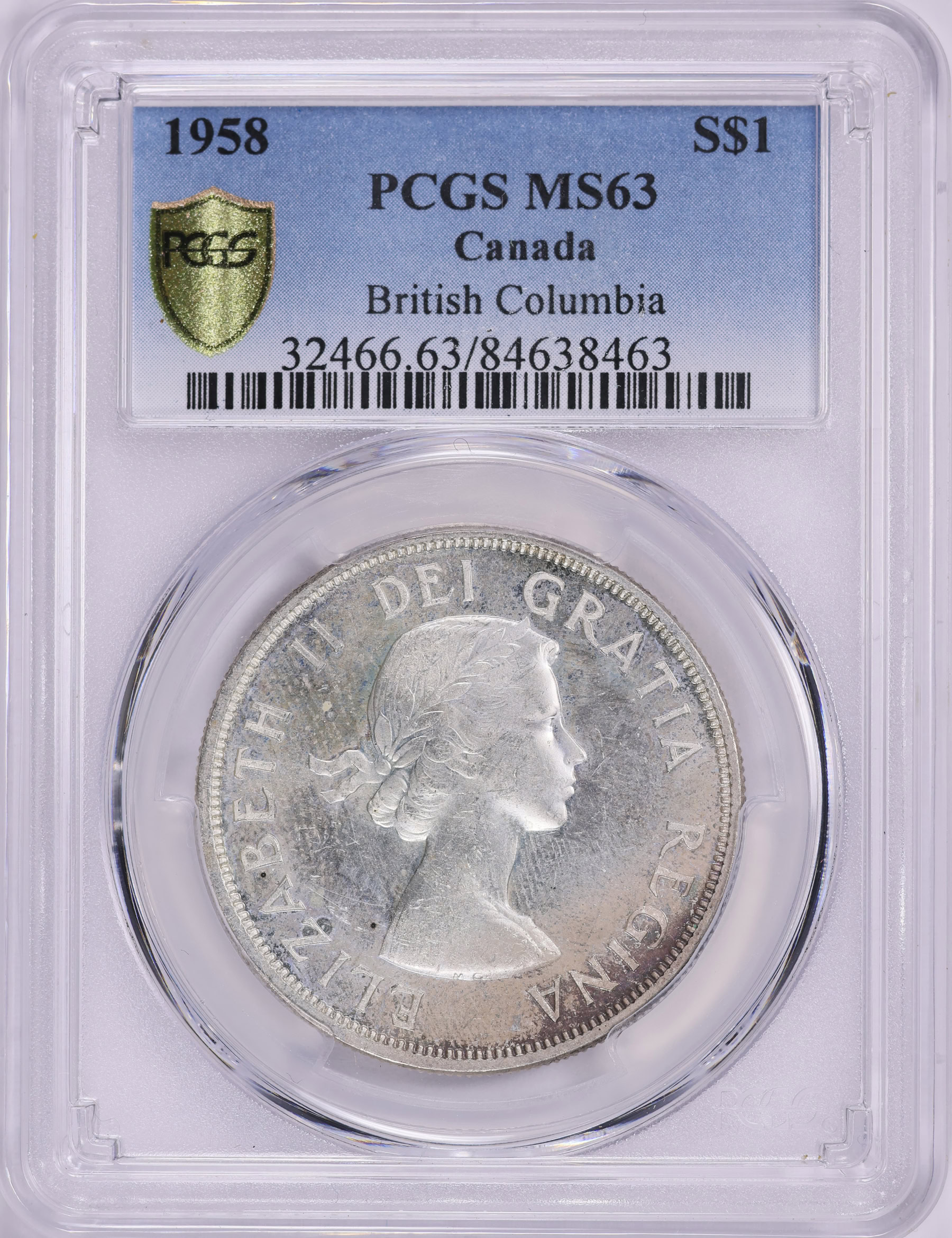 Canada 1958 Silver Dollar British Columbia KM-55 PCGS MS-63 (Item ...