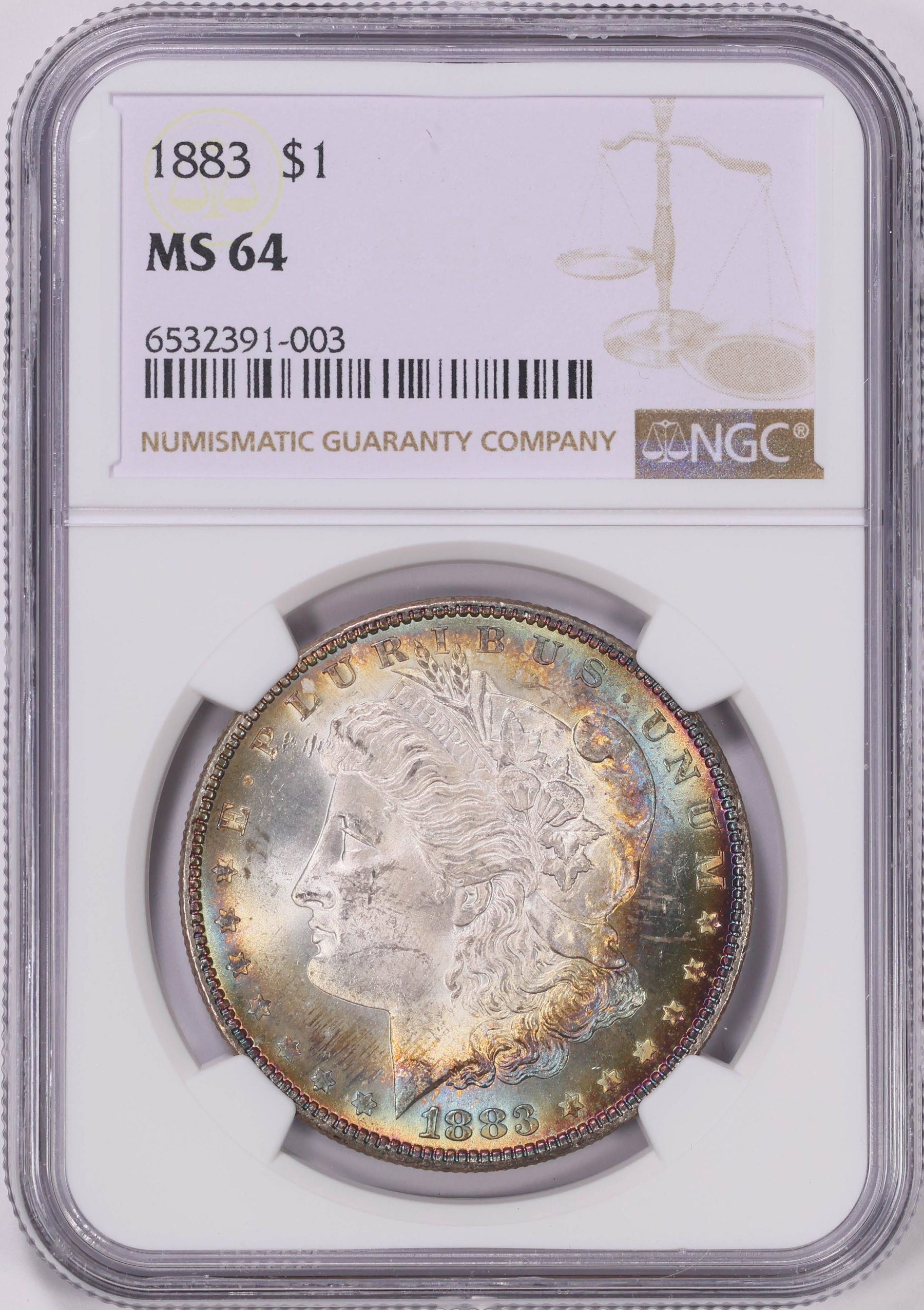 1883 Morgan Silver Dollar NGC MS-64 (Toned) (Item 1894813) | GreatCollections Coin Auctions