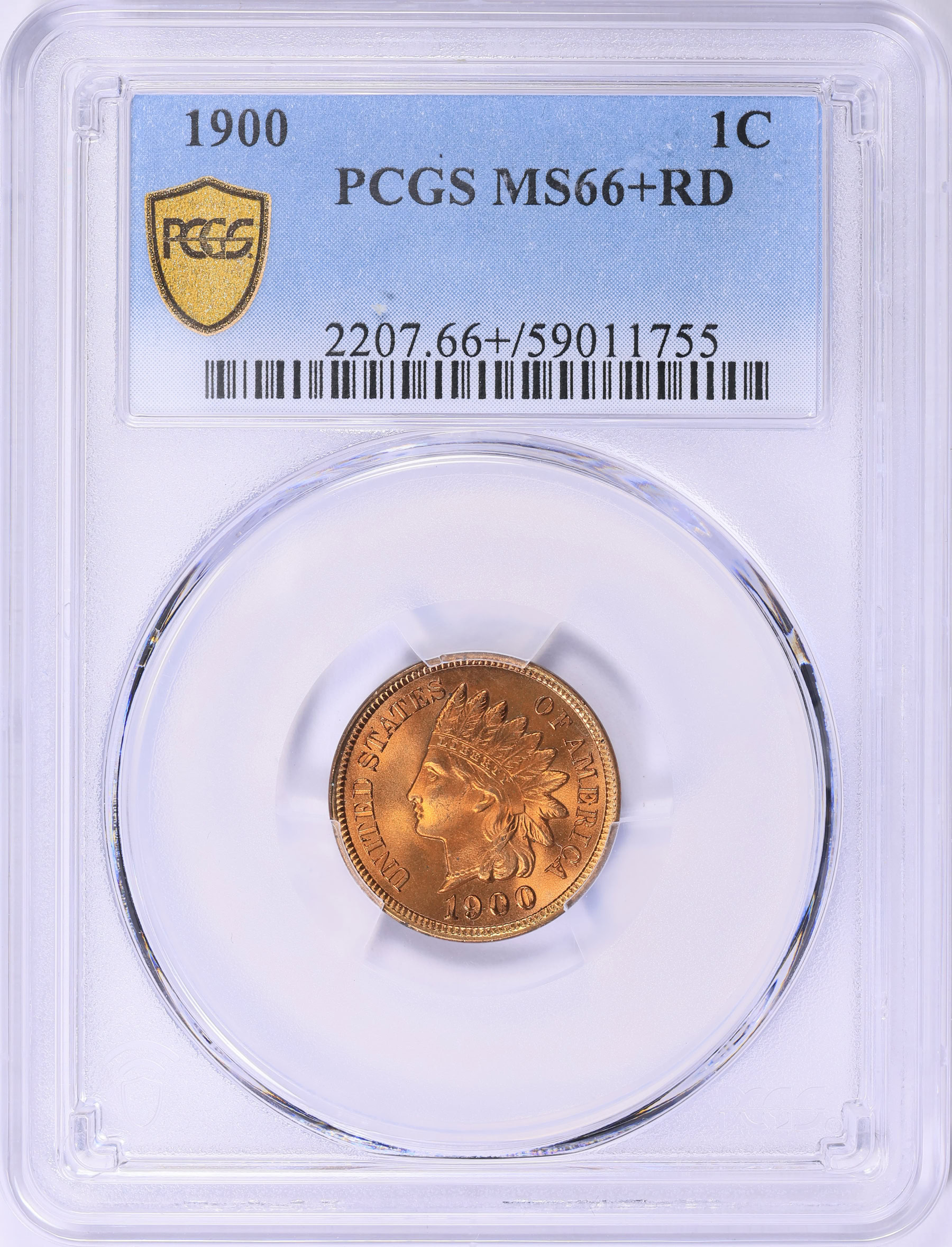 1900 Indian Cent PCGS MS-66+ RD (Item 1894865) | GreatCollections Coin Auctions